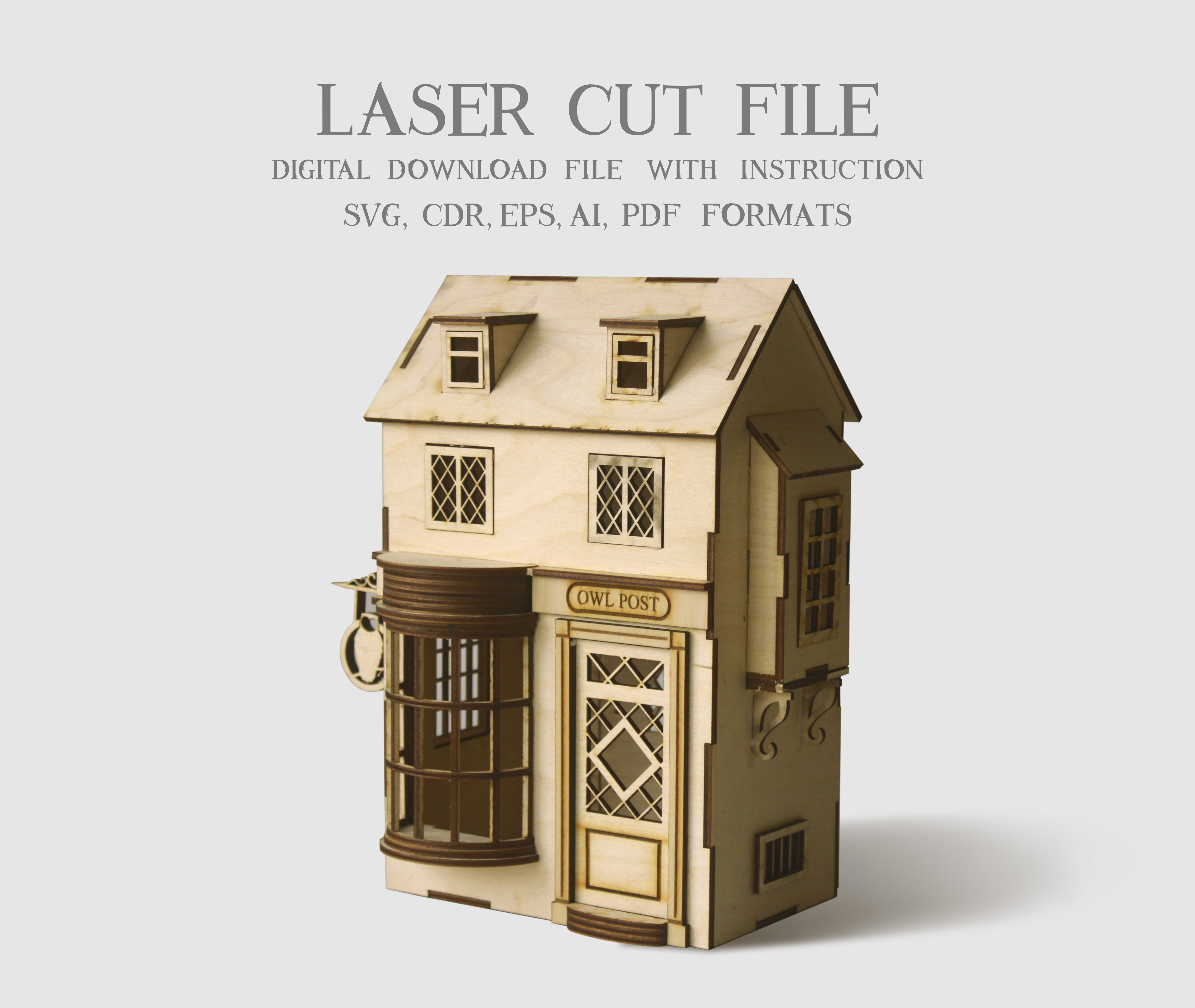Owl Post Service laser cut file, Harry Potter gifts, DIY hou - Inspire ...