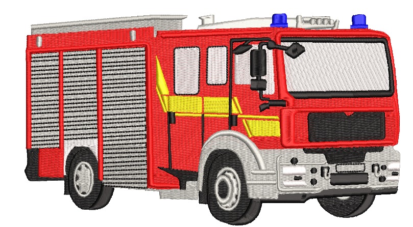 Fire truck embroidery file | Inspire Uplift