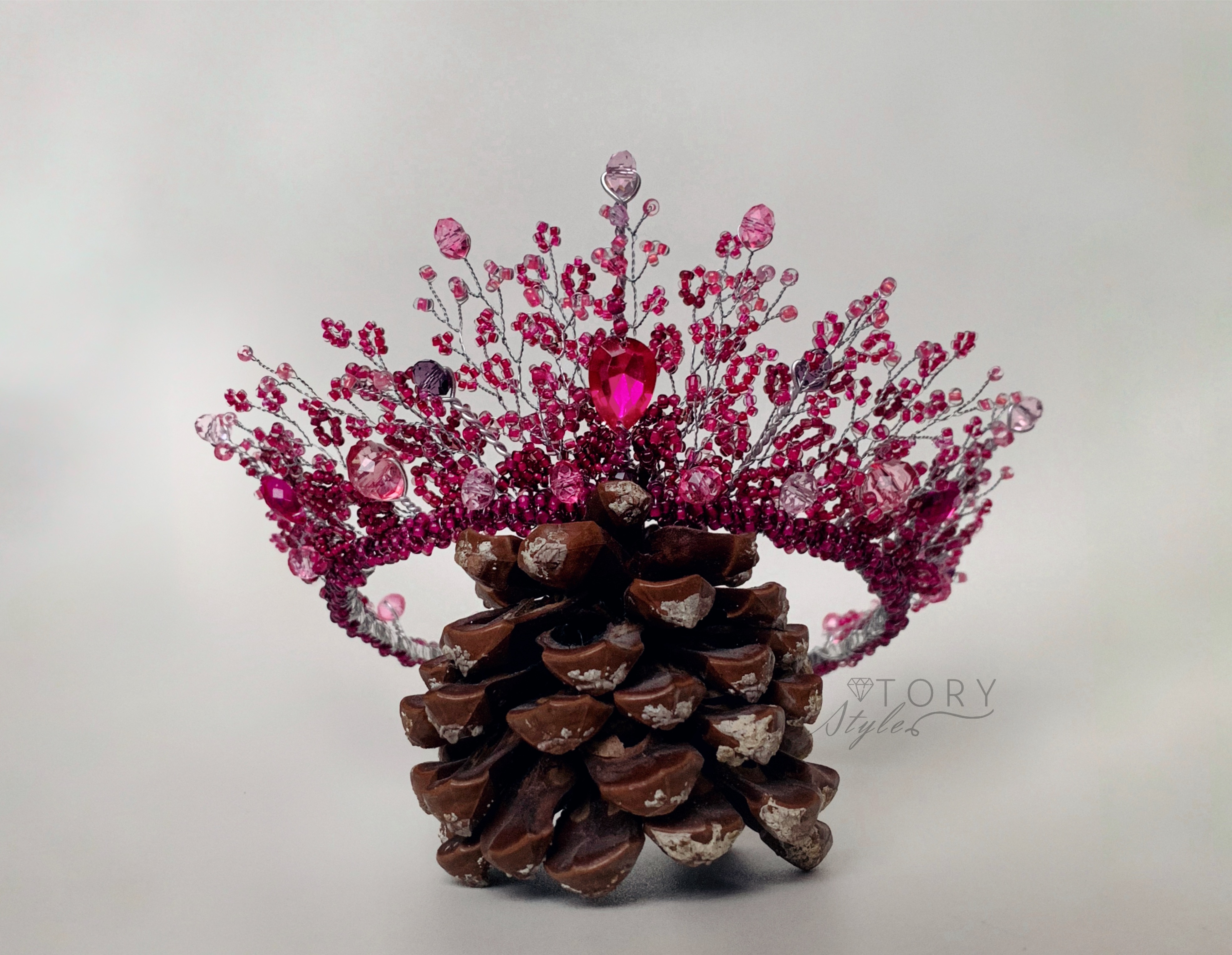 Dark pink crown, Pink tiara, Fuchsia crown, Raspberry tiara, - Inspire ...