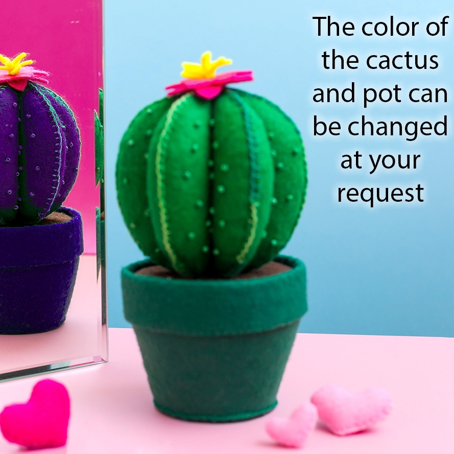 Fake cactus plant in pot, faux cactus for nursery decor - Inspire Uplift