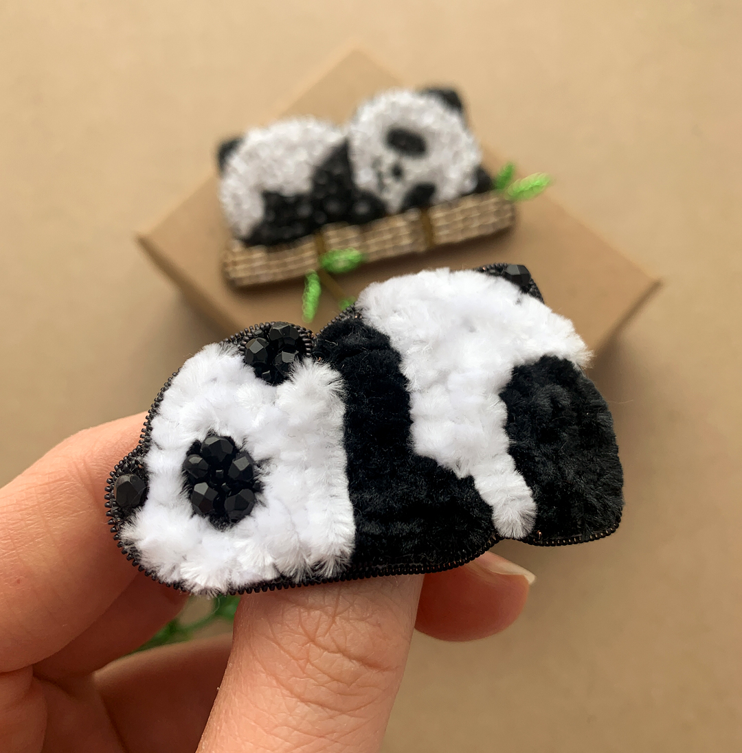 Cute Panda Brooch, Beaded Panda Brooch, Panda Pin, Panda Jew - Inspire ...
