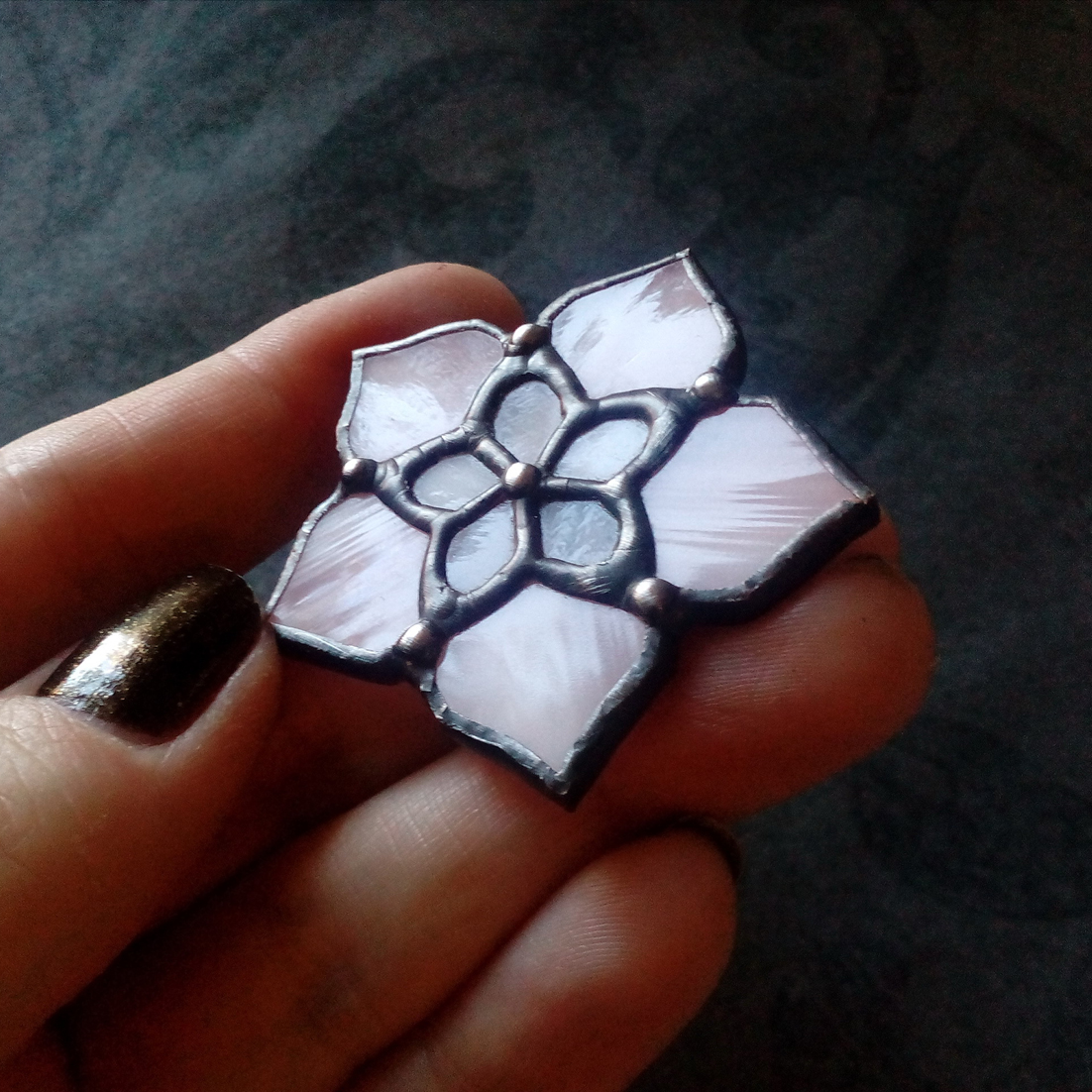 Stained glass Hoya brooch. Tiffany glass pink hoya flower pi - Inspire ...