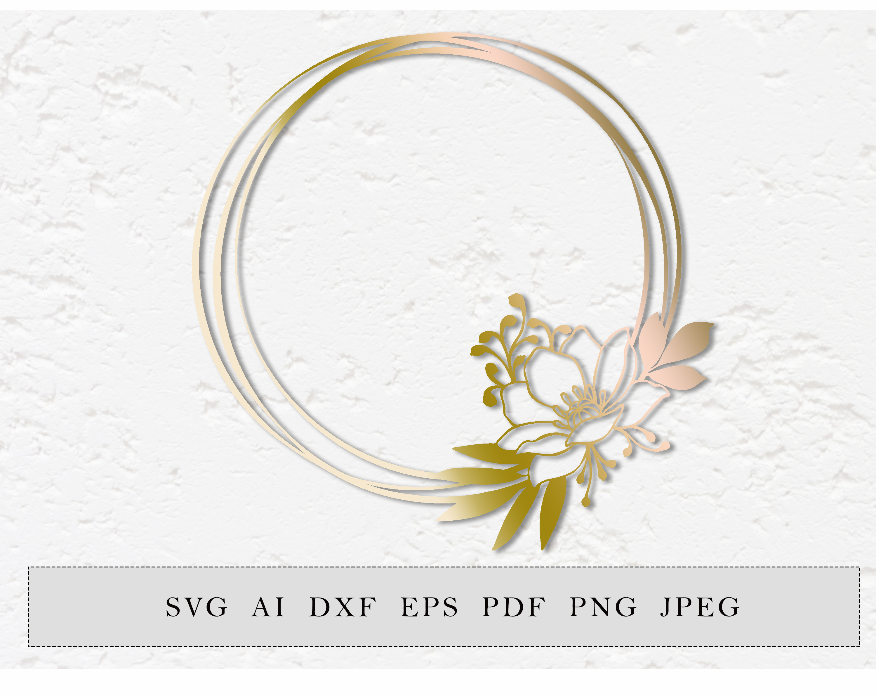 wreath with magnolia flowers, Cut file, SVG, DXF, PNG | Inspire Uplift