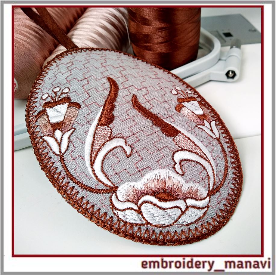 Embroidery design on fabric, in the hoop for a medallion. | Inspire Uplift