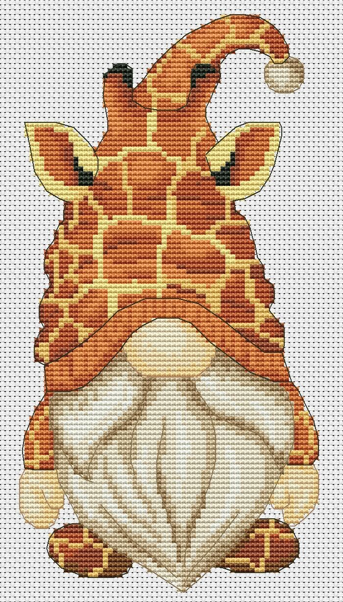 Giraffe, Cross stitch, Cross stitch pattern, Gnome cross sti - Inspire ...