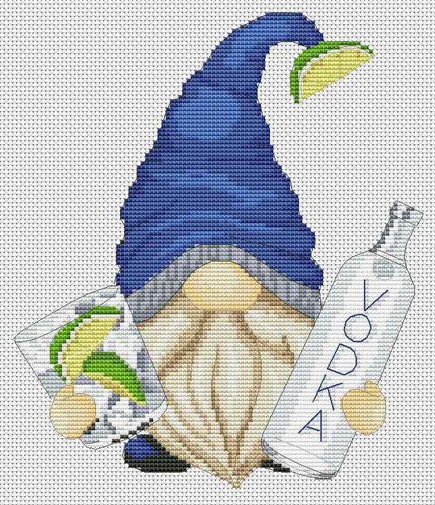 Gnome with vodka, Cross stitch pattern, Counted cross stitch - Inspire ...