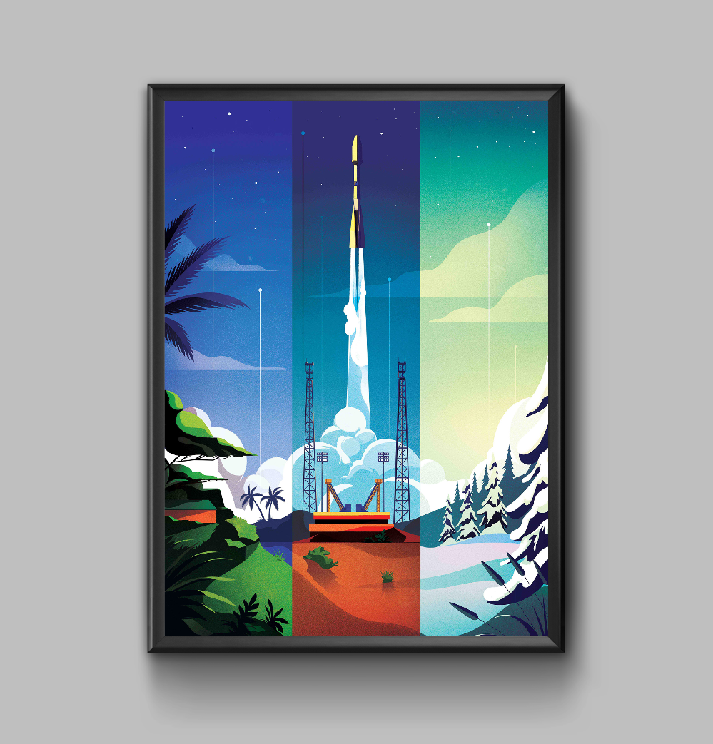 Space rocket launch poster, space exploration, digital downl | Inspire ...