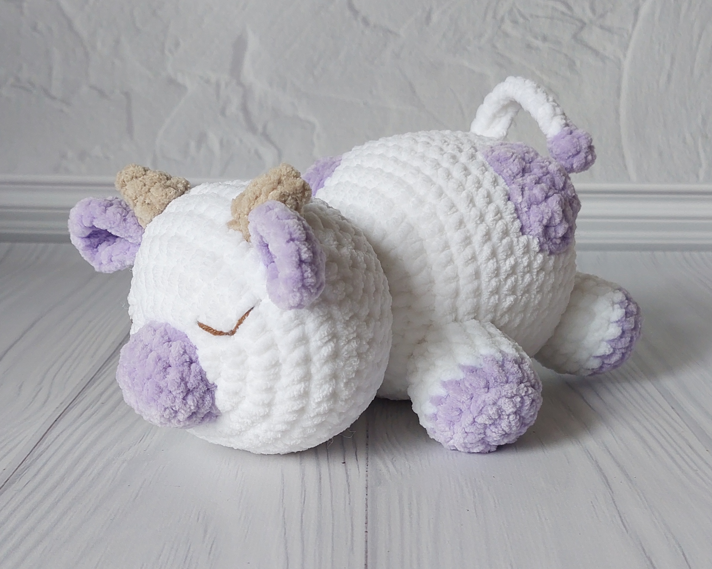 Sleeping cow moo. Plushie cow sleep | Inspire Uplift