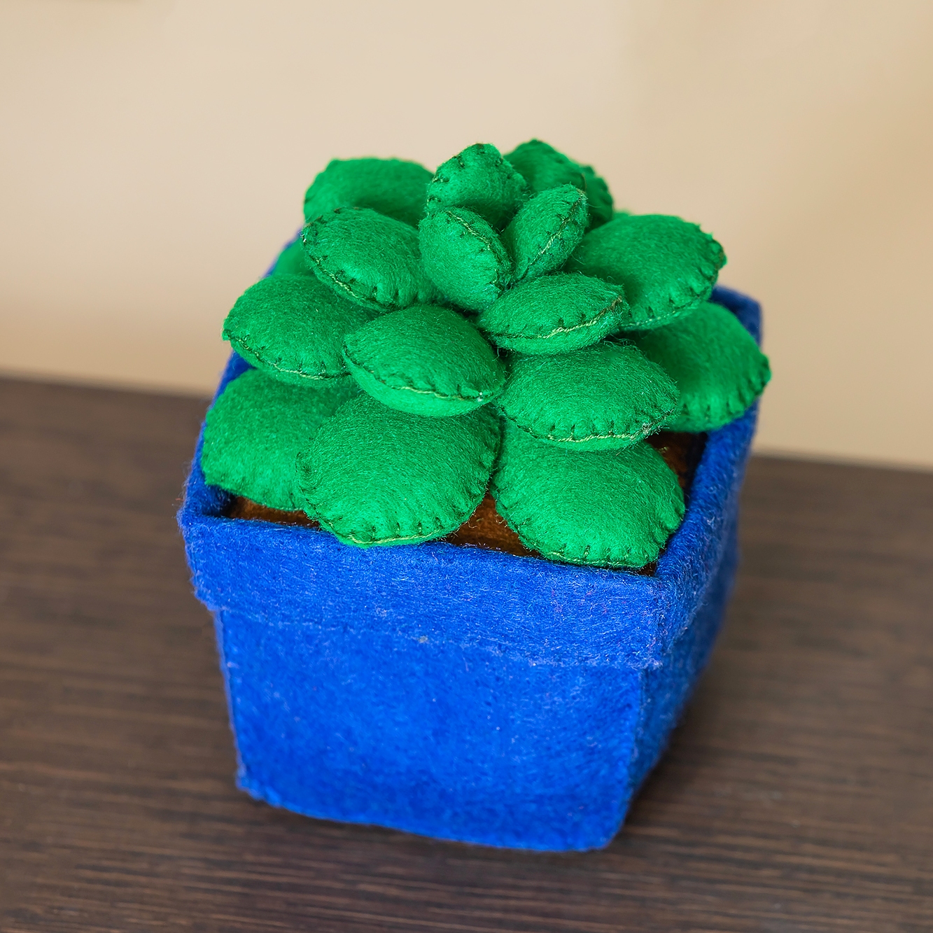 Rare Succulent In Blue Pot Fake Stuffed Cactus Plant Inspire Uplift