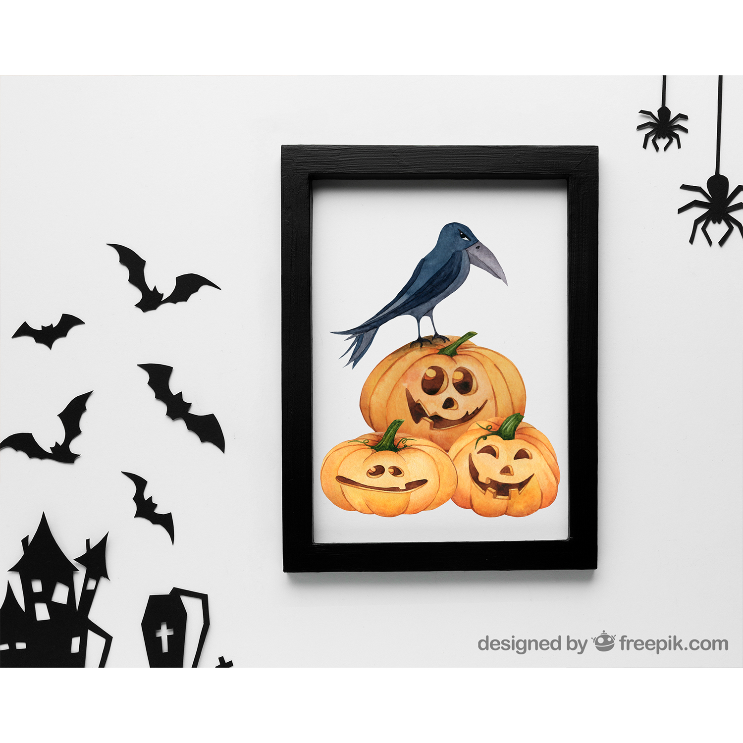 Watercolor Jack-o-Lantern Clipart - Halloween Pumpkins PNG - Inspire Uplift