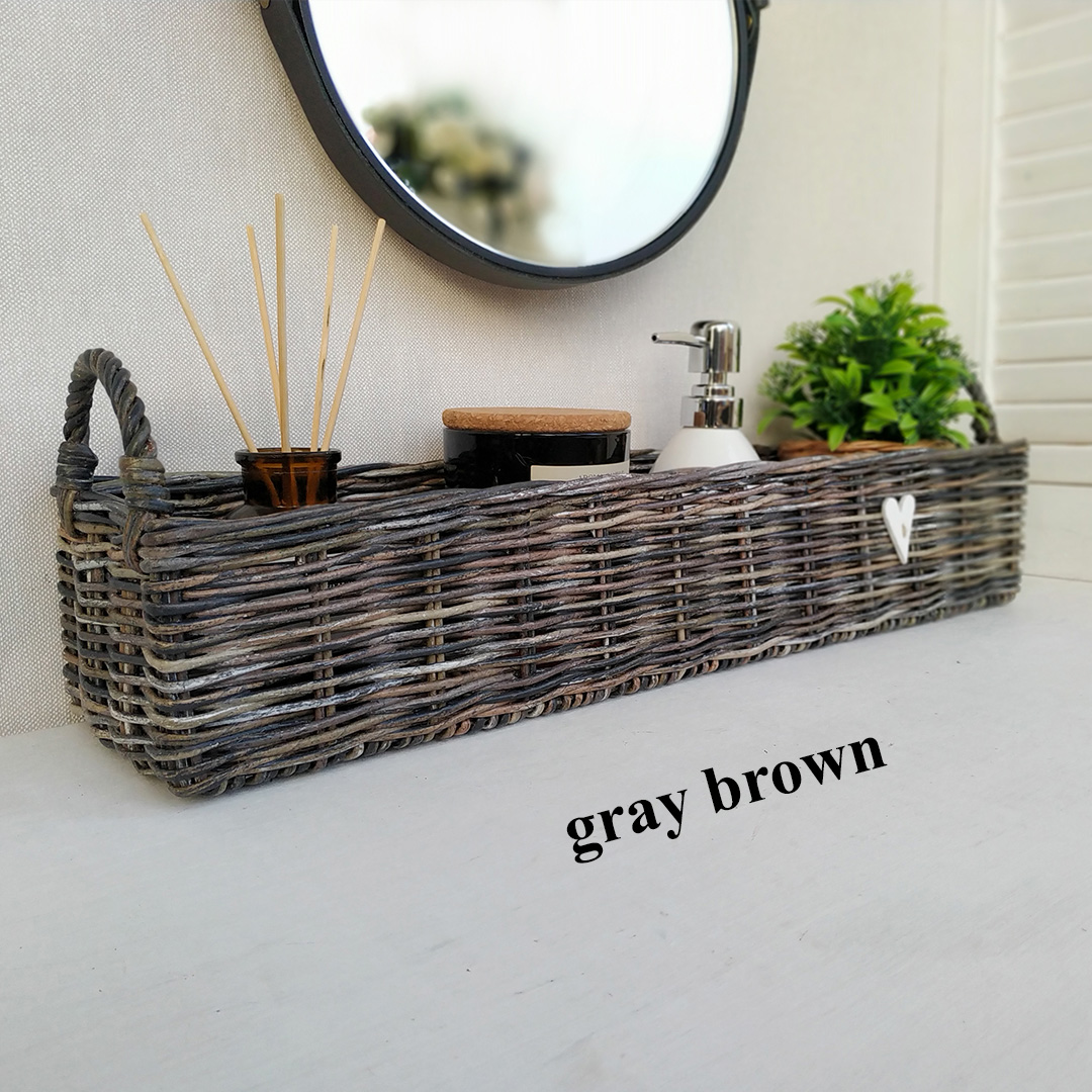 Black wicker basket. Extra long basket for shelf. Long narro - Inspire ...