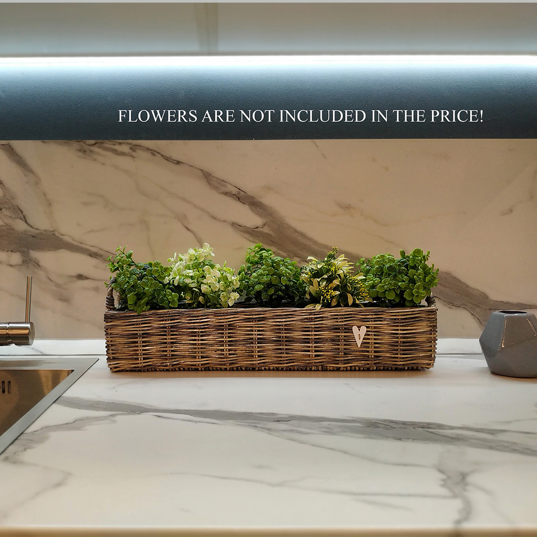 Black wicker basket. Extra long basket for shelf. Long narro - Inspire ...