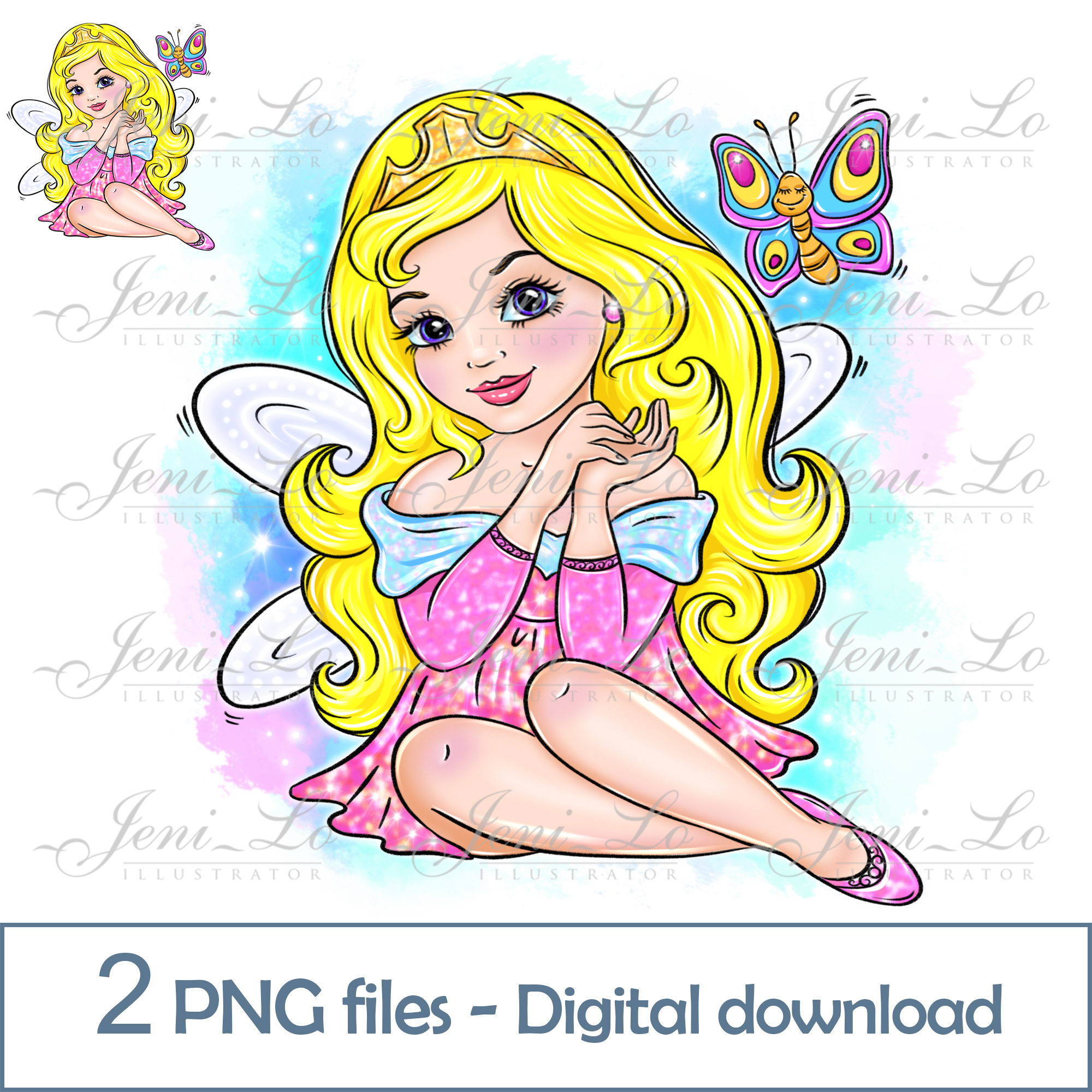 Baby Fairy 2 PNG files Little Princess Clipart Sublimation B | Inspire ...