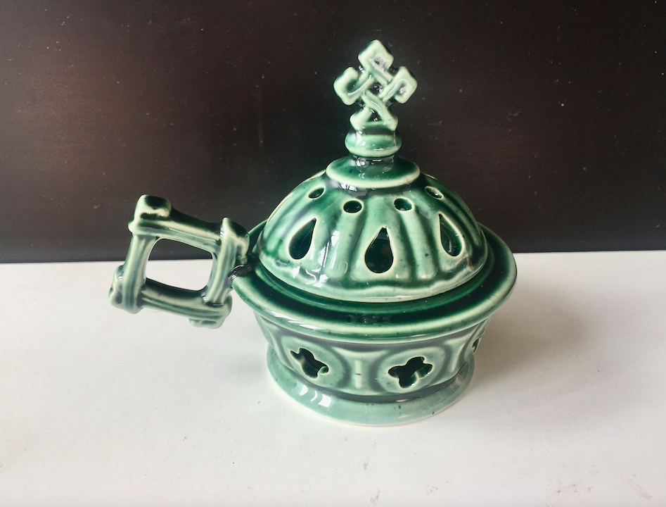 Ceramic censer "Square" with colored glaze, Hand made in Rus | Inspire ...