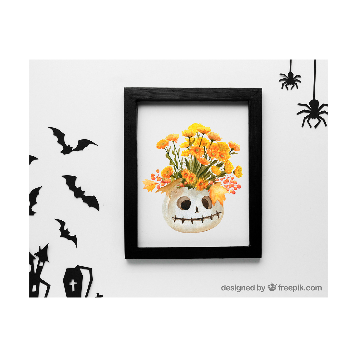 Watercolor halloween decorations clipart set - pumpkins png - Inspire ...
