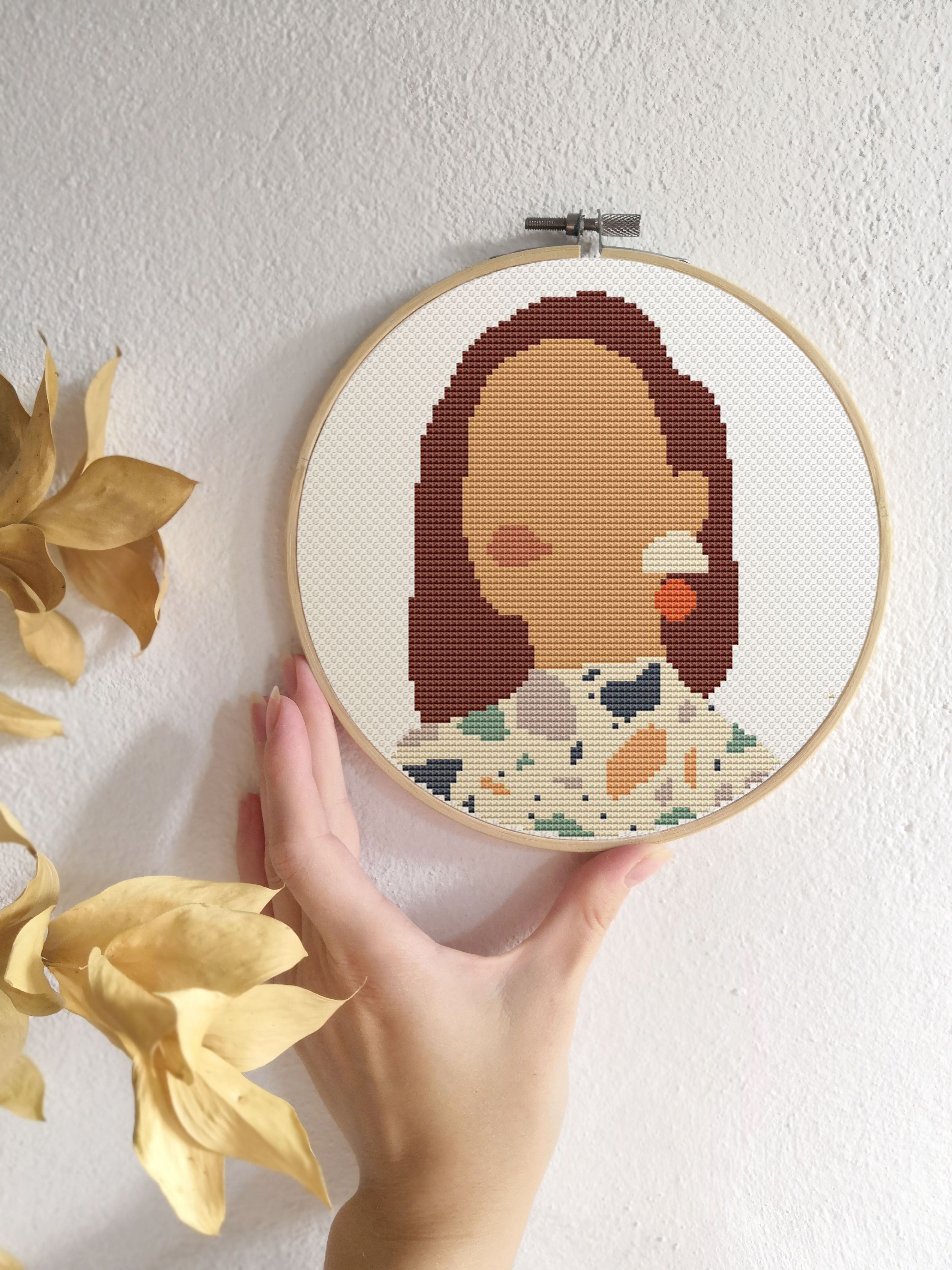 Female cross stitch pattern Modern cross stitch PDF Terrazzo - Inspire ...