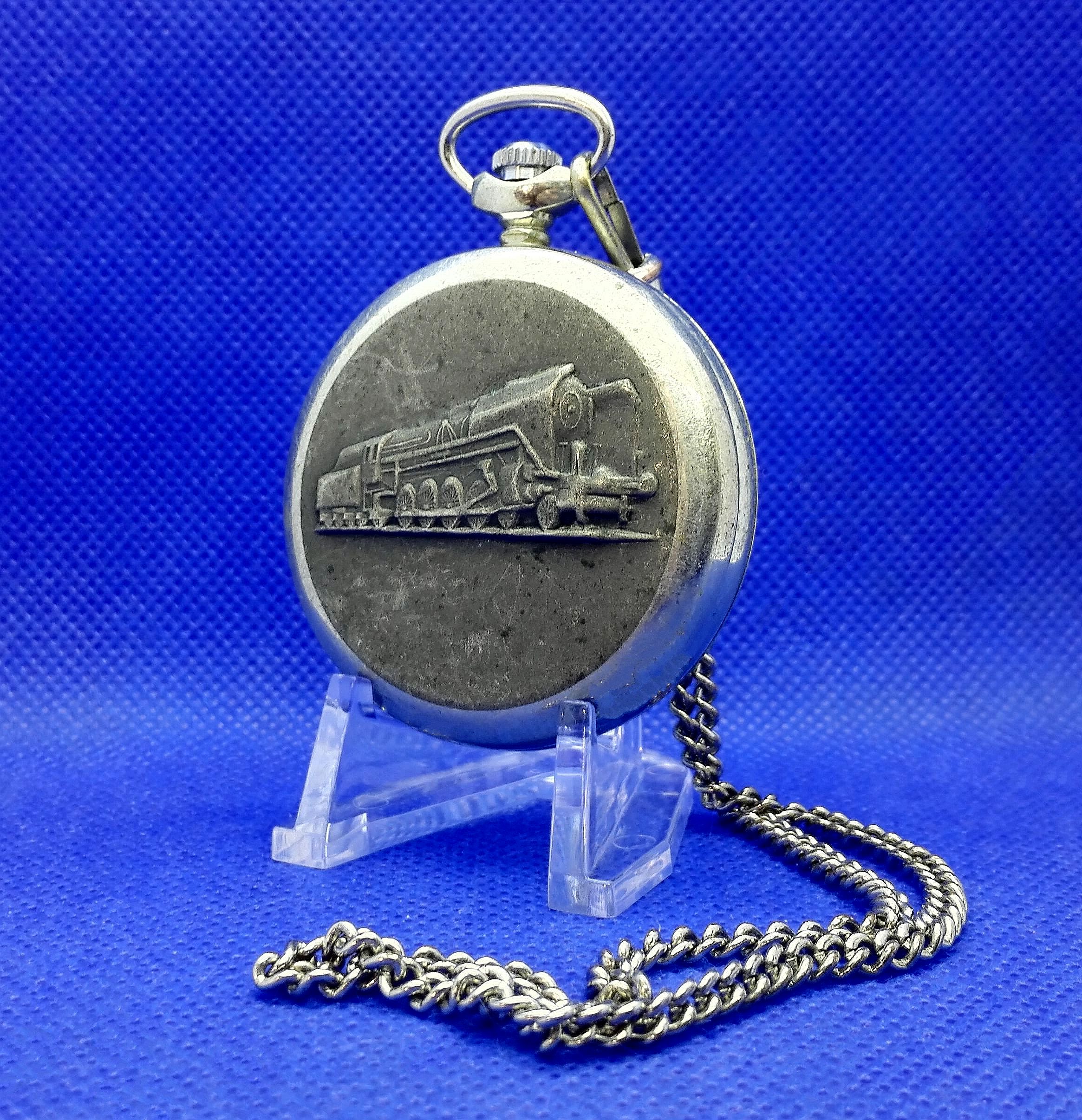 Vintage Pocket Watch Molnija Train. Rare Mechanical Watch - Inspire Uplift