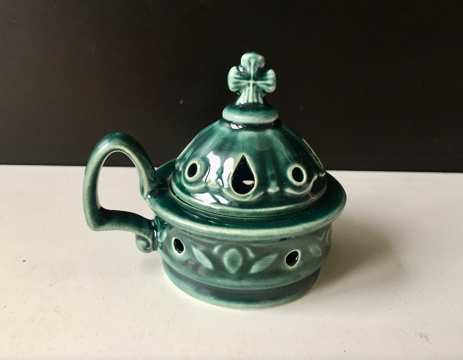 Church hand-made porcelain incense burner. with colored glaz | Inspire ...