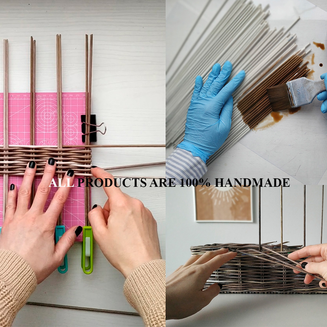 White extra long basket for shelf Rectangular wicker basket - Inspire ...