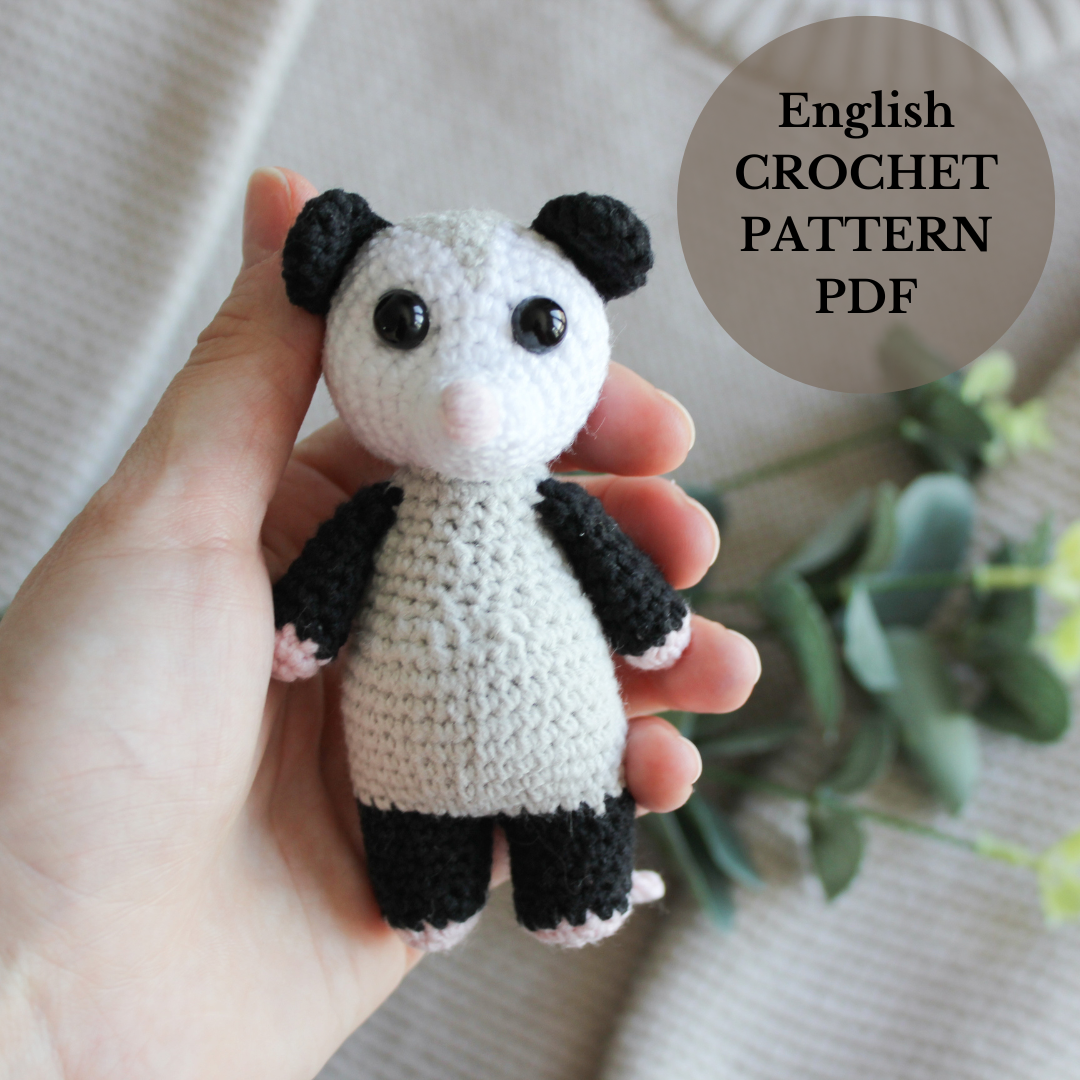 Crochet opossum pattern PDF, amigurumi animals tutorial, tin | Inspire ...