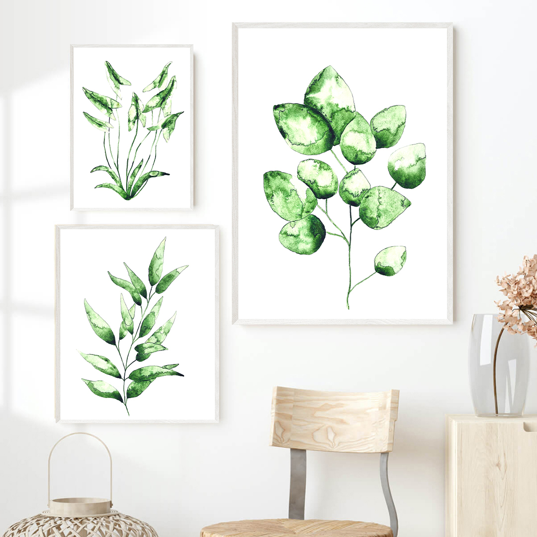 Set of 6 Botanical Print Set, Plant Posters, Greenery Prints - Inspire ...