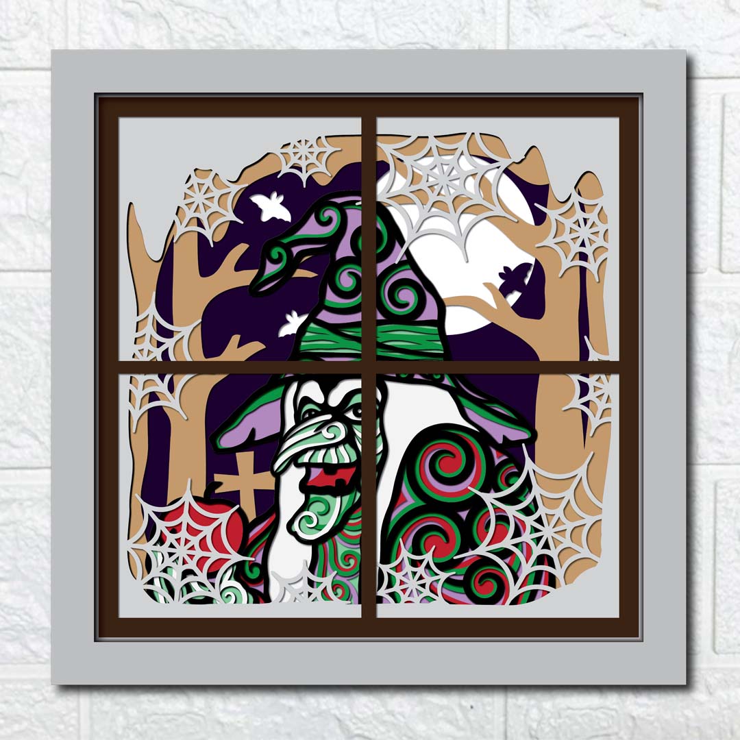 Halloween Witch At The Window Shadow Box SVG/ Halloween Hom - Inspire ...