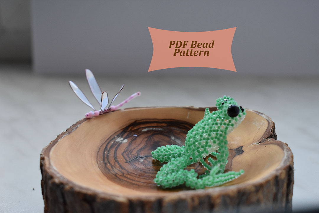 Green beaded frog, Beading instructions for beginners, beadi | Inspire ...