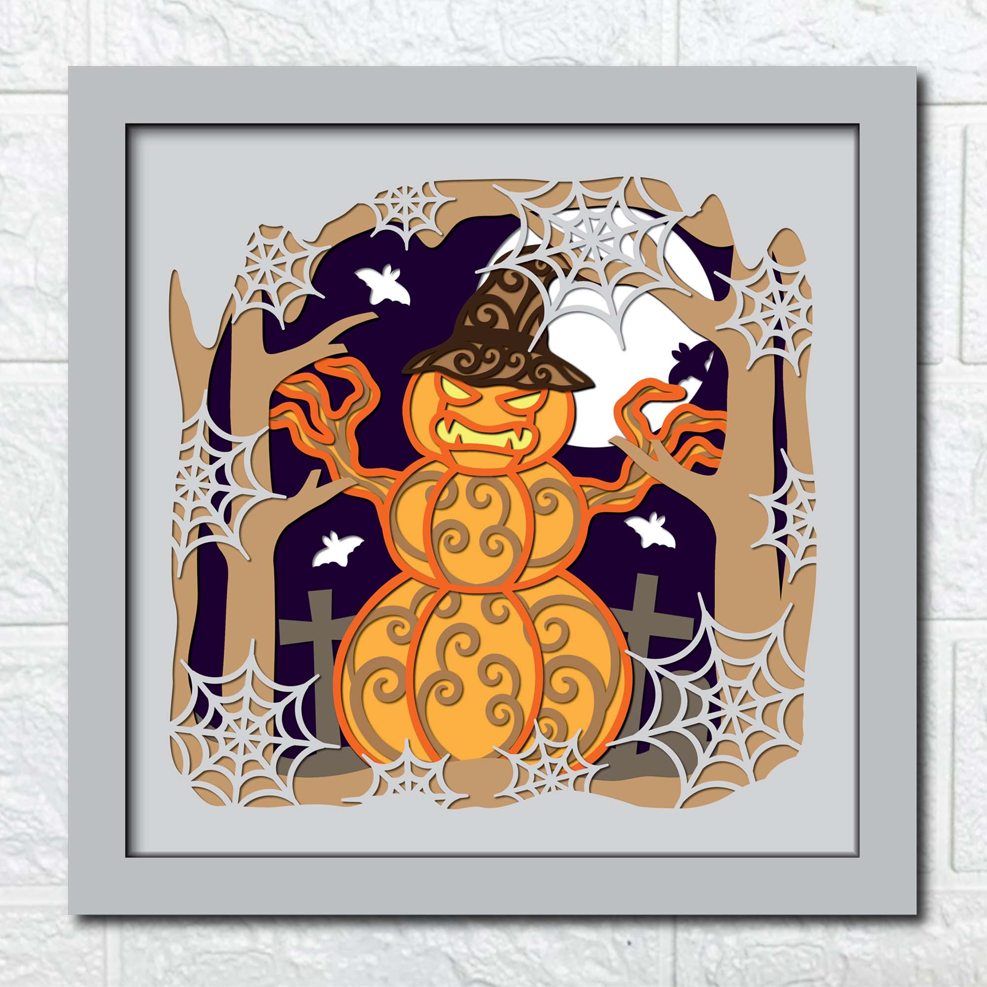 3D Stacked Pumpkin Shadow Box SVG/ Halloween Home Decoration - Inspire ...