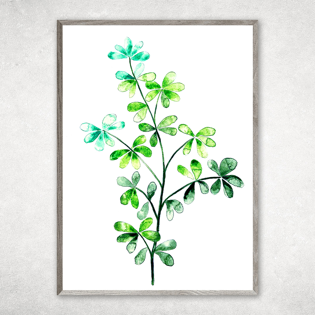 Abstract leaves painting, Watercolor painting printable, Gre - Inspire ...