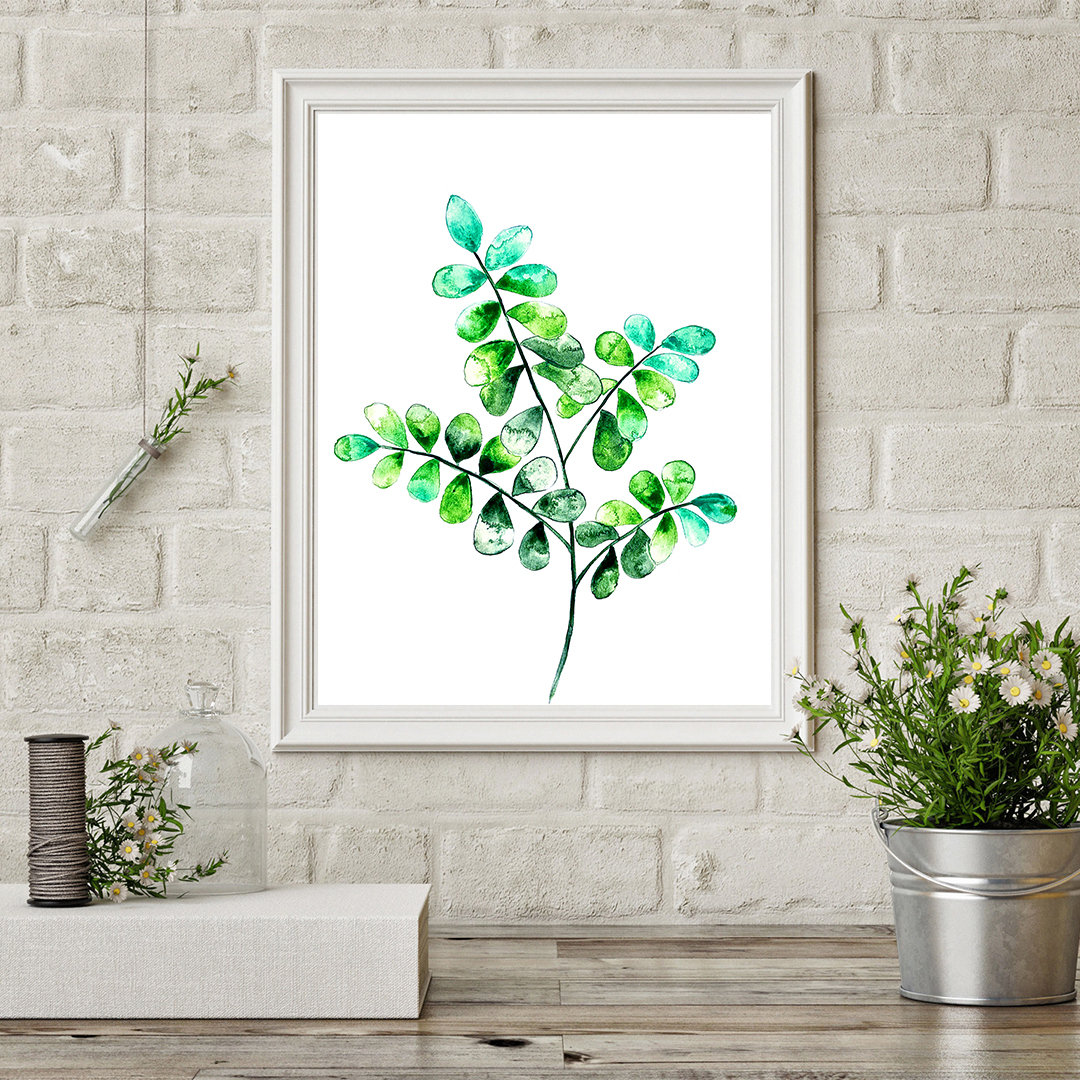 Watercolor Leaf Print, Watercolor painting poster, Abstract - Inspire ...