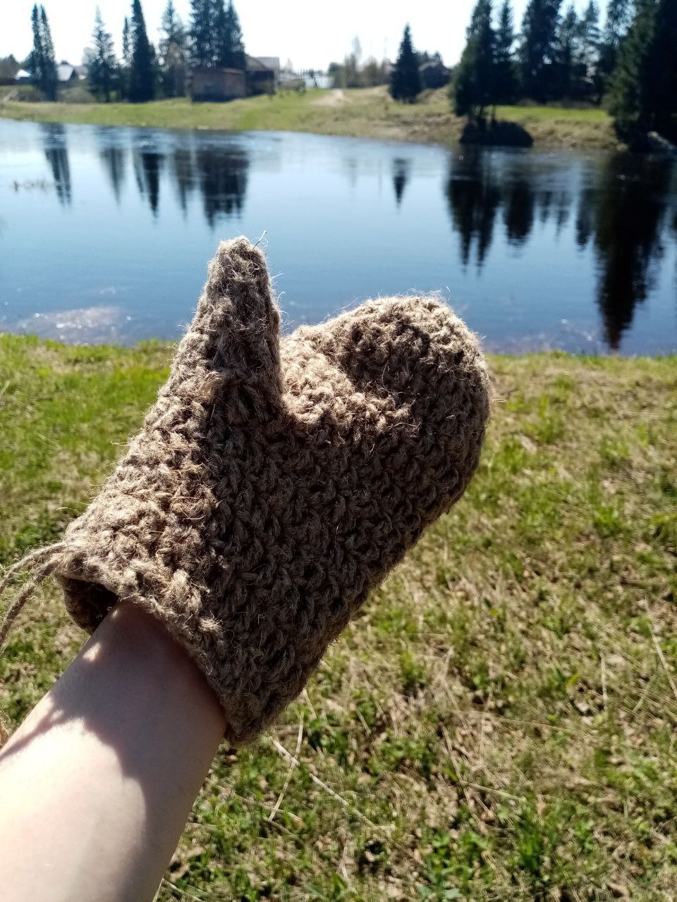 Hemp and linen mittens for bath and kitchen - Inspire Uplift