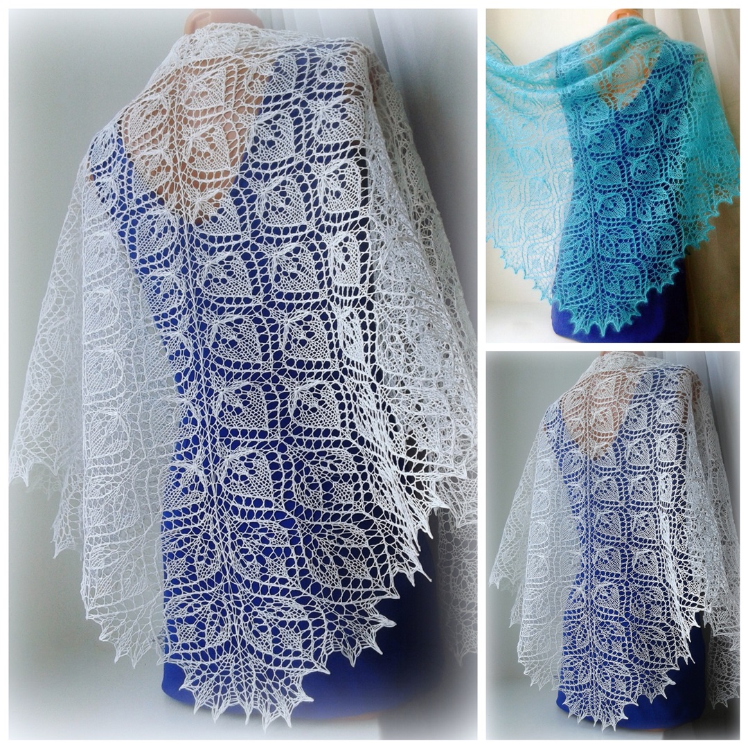 Winter Orchid Shawl Knitting Pattern Knit Lace Wedding Shawl - Inspire ...