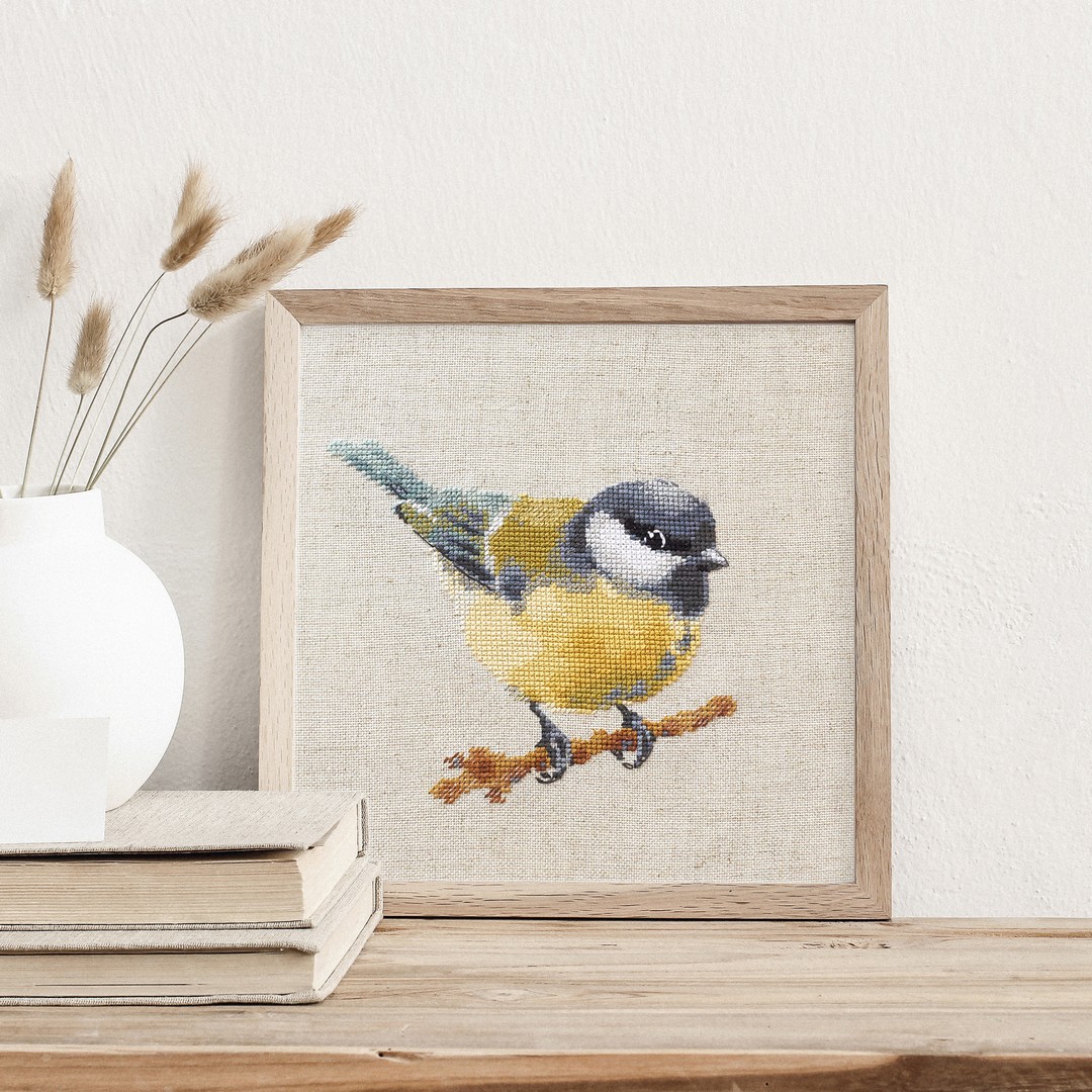 Great tit cross stitch pattern, bird cross stitch - Inspire Uplift