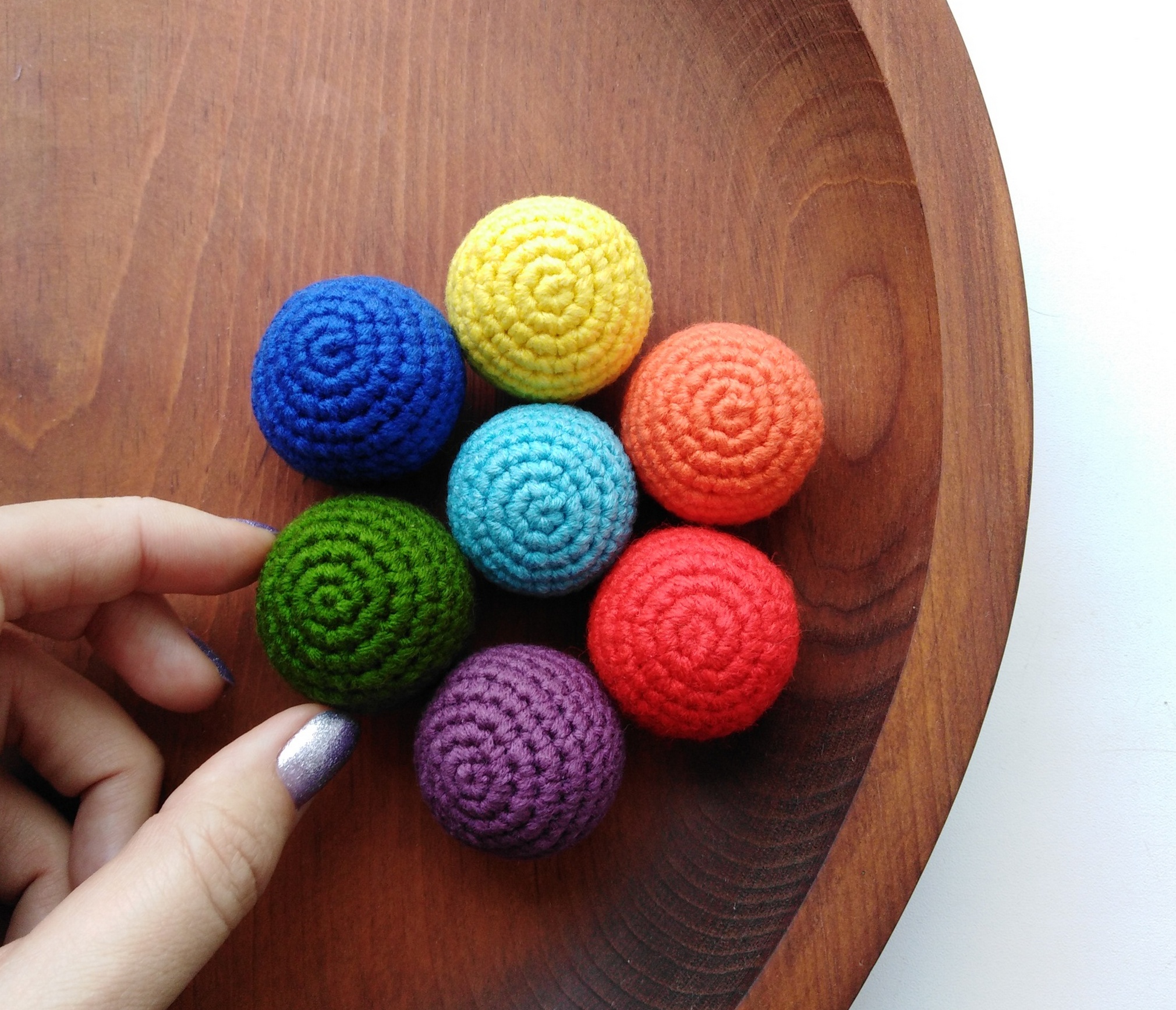 Sensory balls baby, Set 7 color, Montessori toys, Rainbow ba - Inspire ...