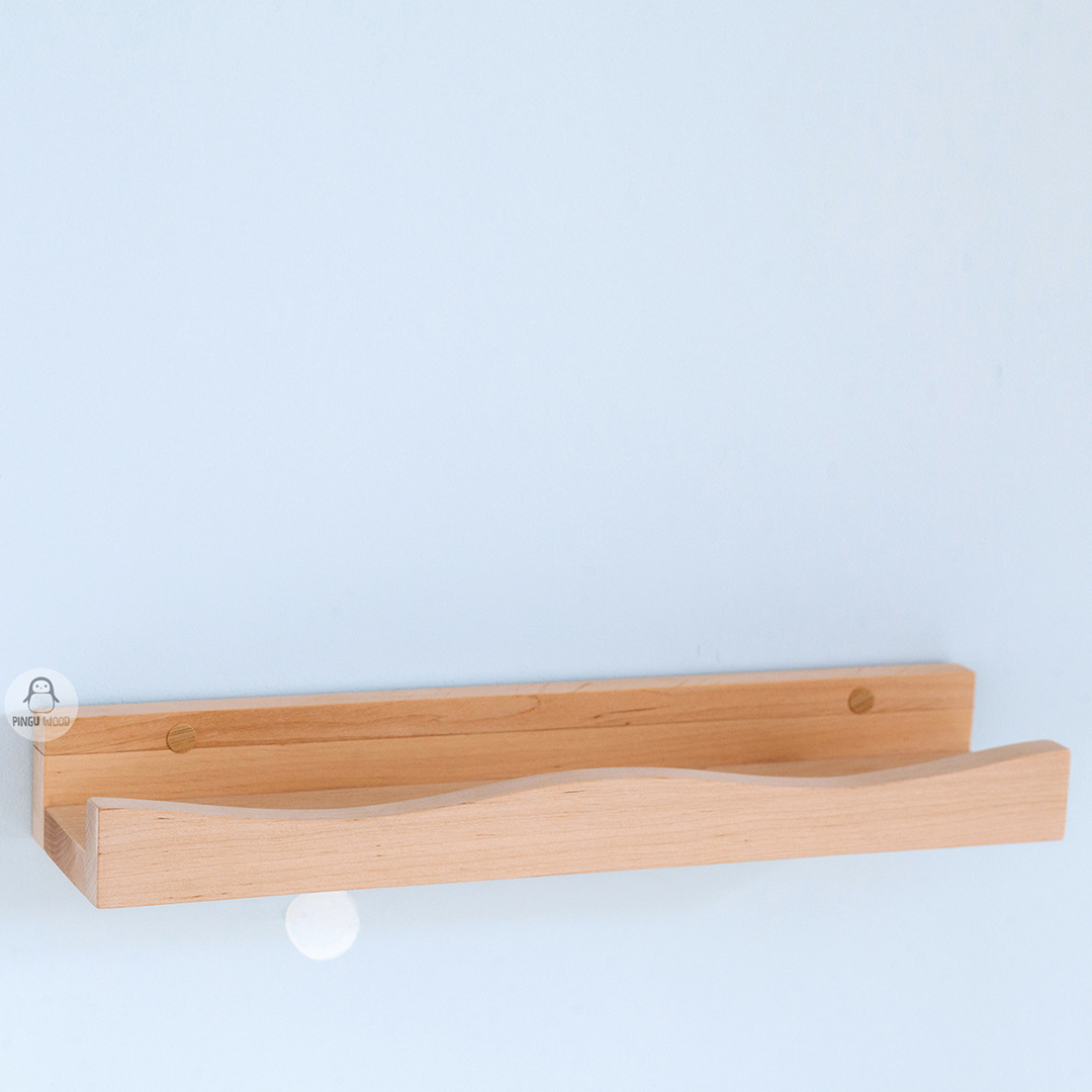Set of 2 Floating Ledge Shelf, Wavy Shelf, Wooden Floating S - Inspire ...