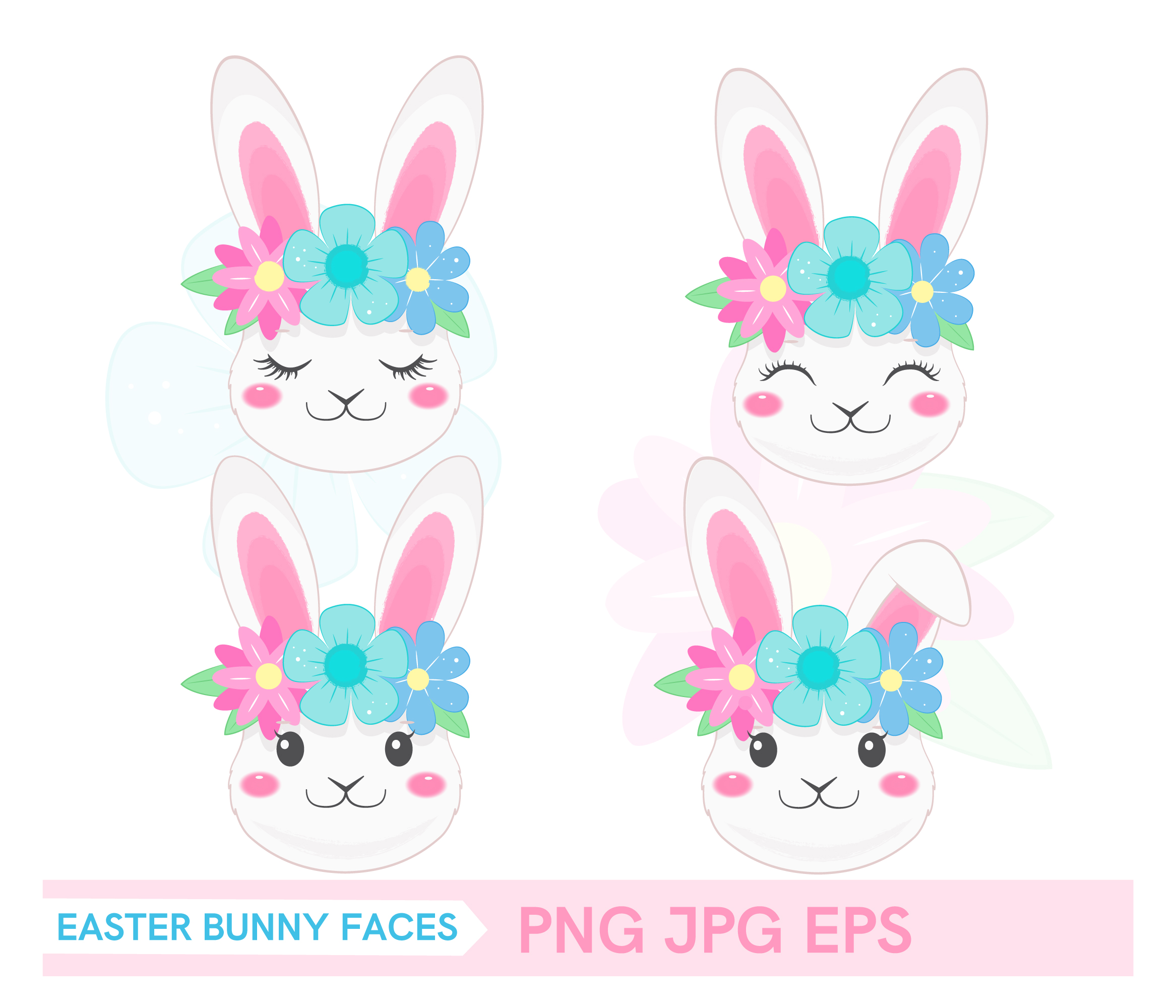 Easter bunny face SVG | Inspire Uplift