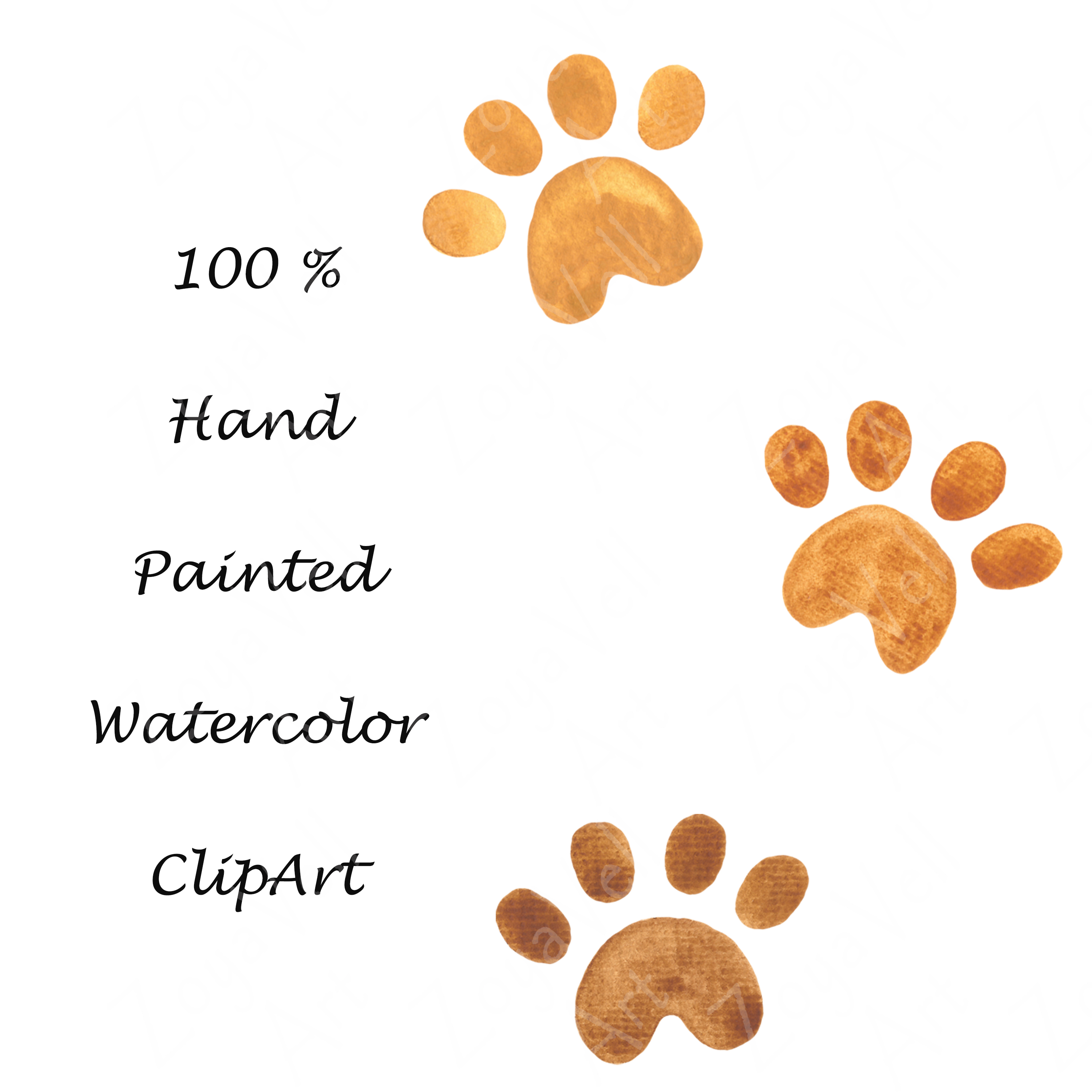 Watercolor paw prints clipart, Hand painted animals paws - Inspire Uplift