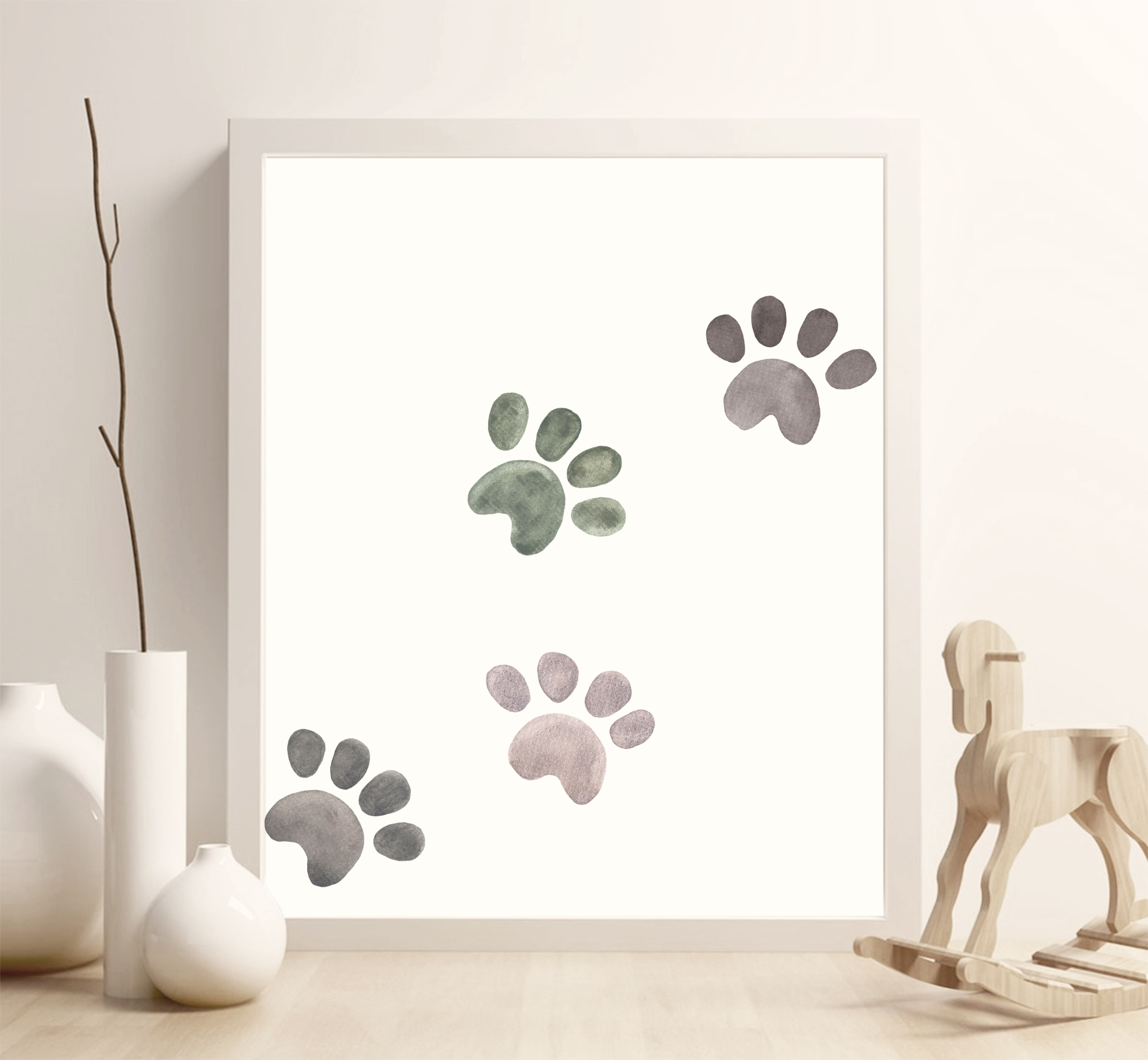 Watercolor paw prints clipart, Hand painted animals paws - Inspire Uplift