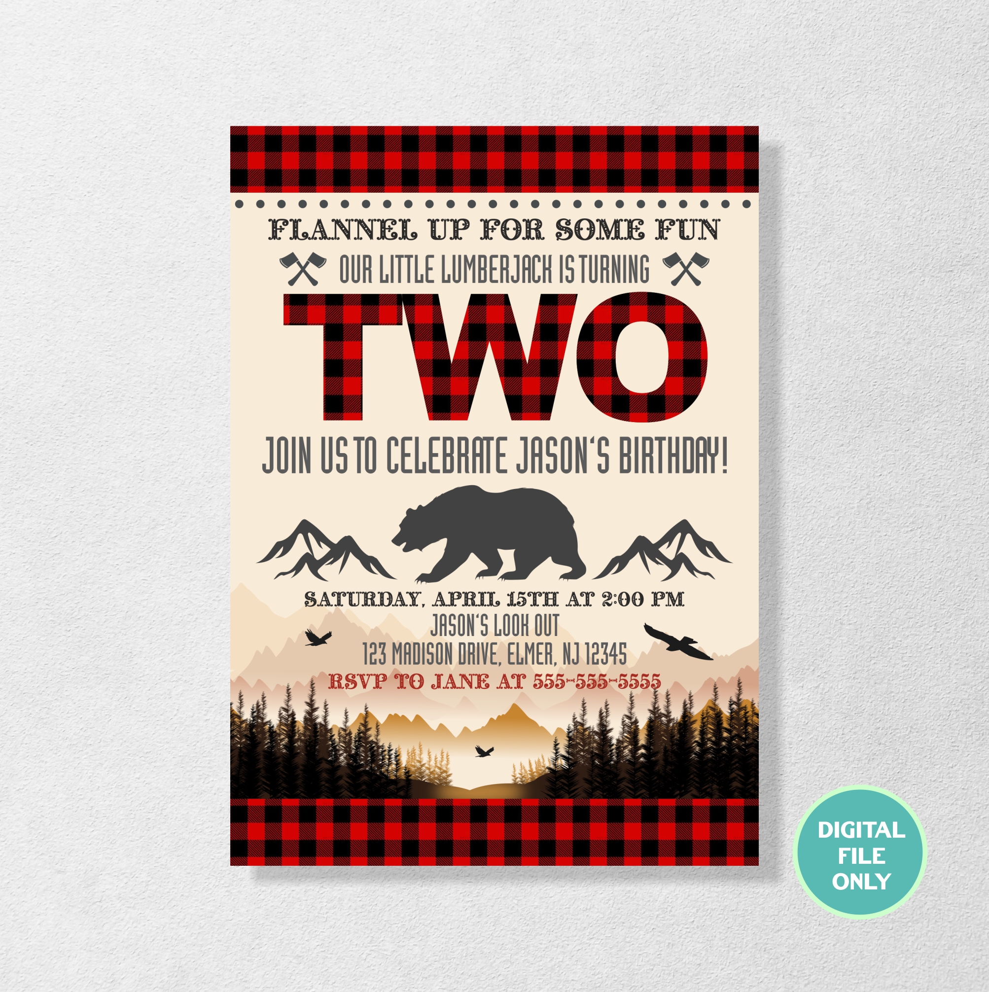 Lumberjack Invitation, Lumberjack Birthday Invitation, Lumbe | Inspire ...