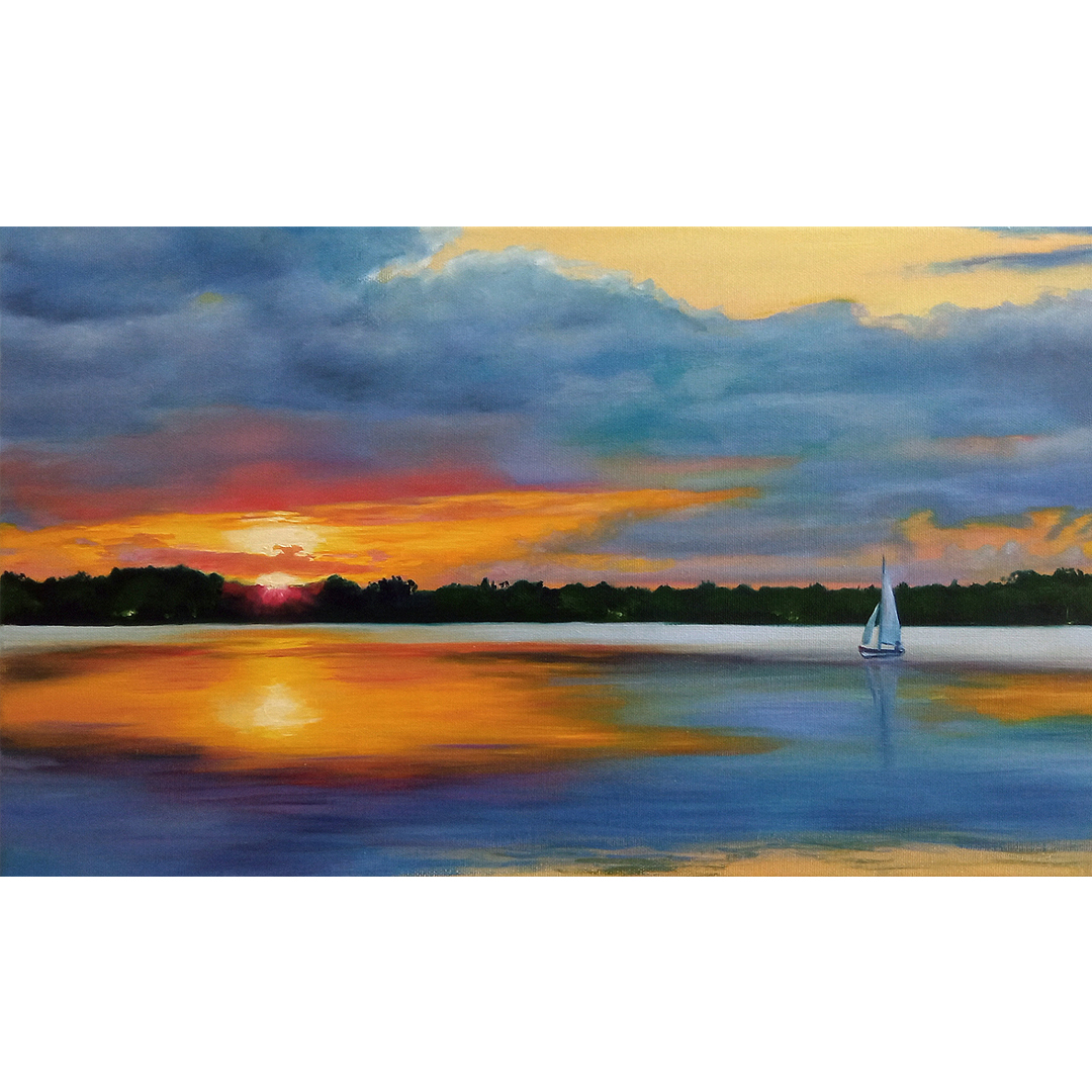 Michigan Painting Original Art Sailboat Wall Art Sunset Art | Inspire ...