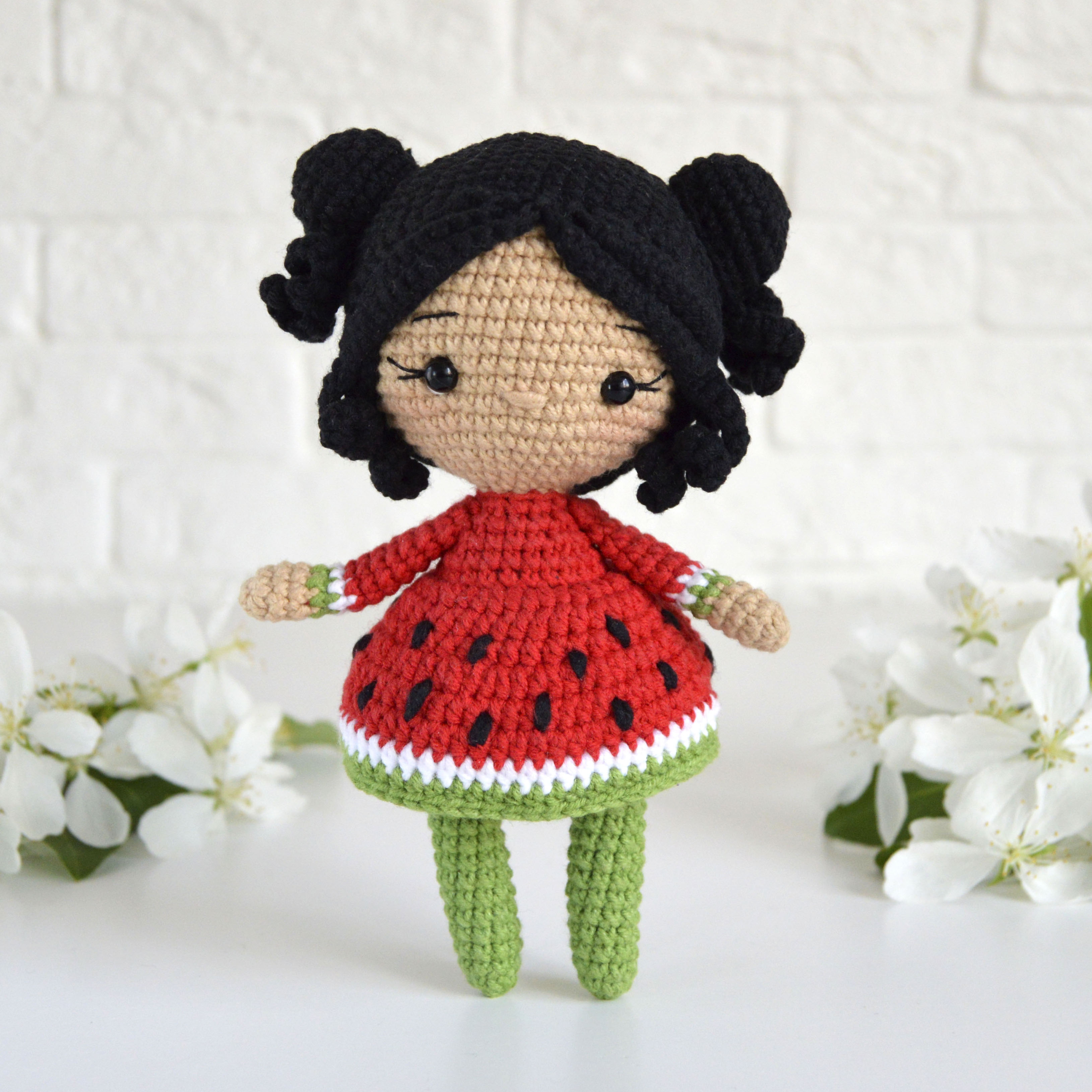 DIY PDF crochet amigurumi pattern Watermelon Doll - Inspire Uplift