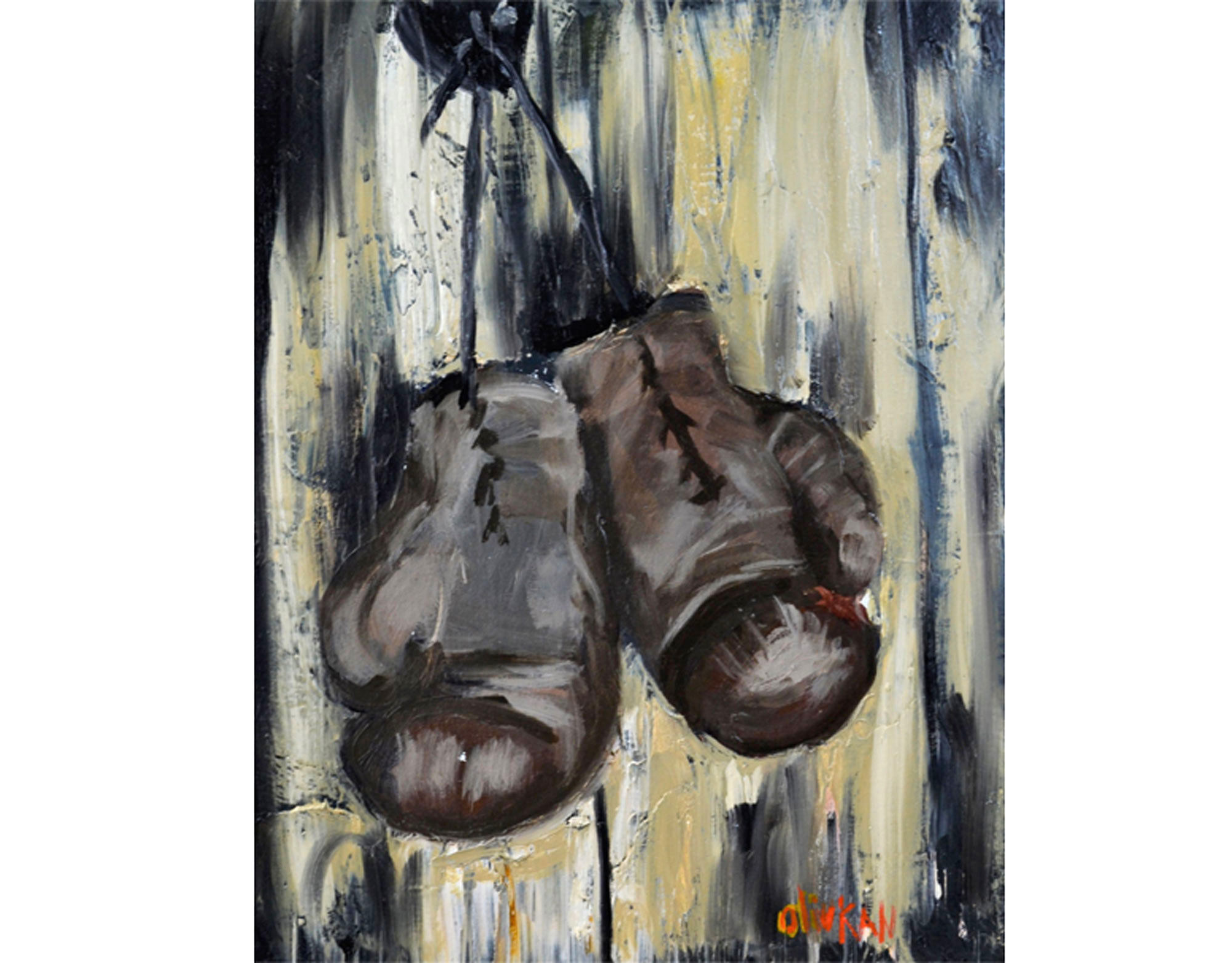 Boxing Gloves Painting Impasto Original Oil Painting MMA Wal - Inspire ...