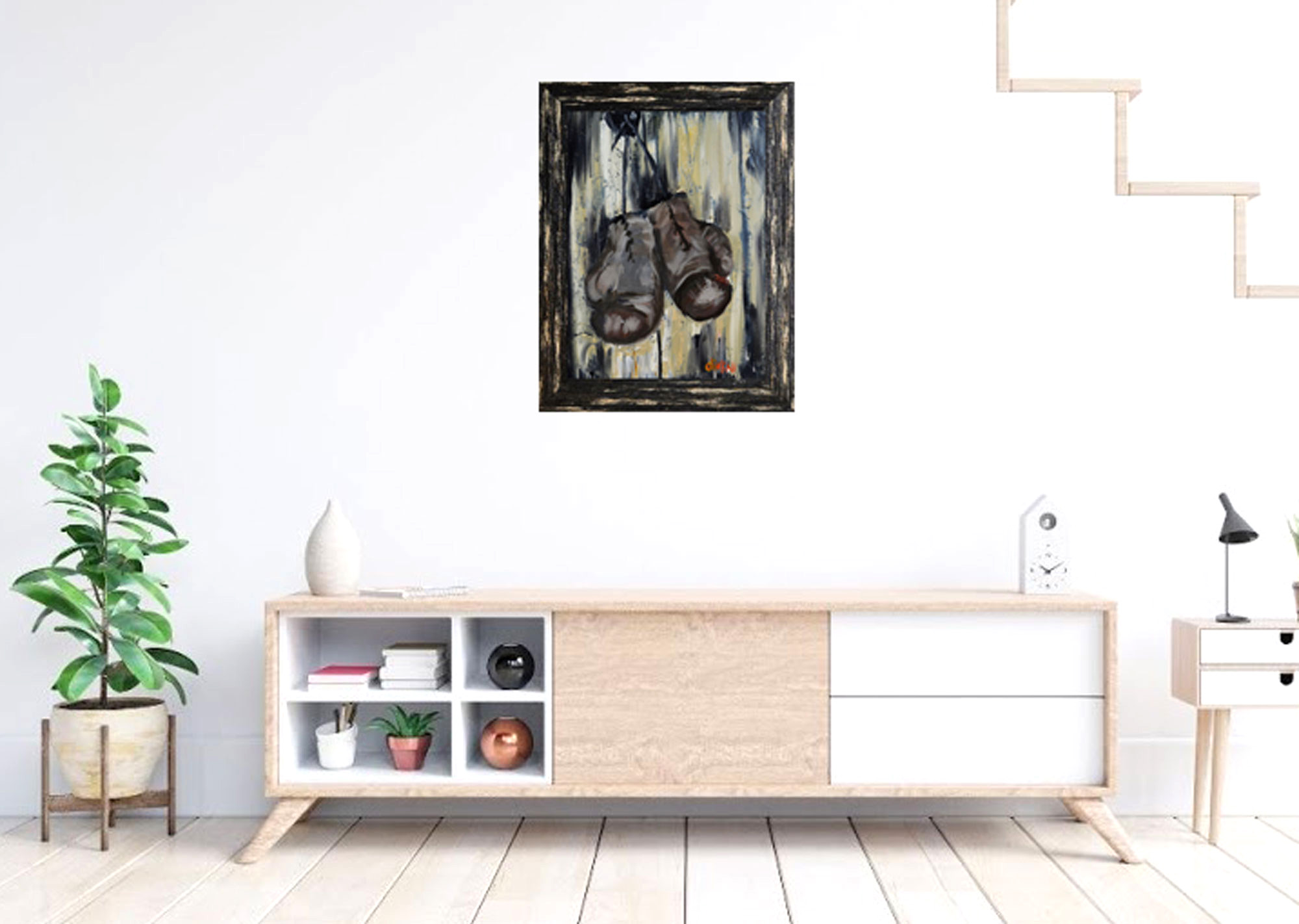 Boxing Gloves Painting Impasto Original Oil Painting MMA Wal - Inspire ...