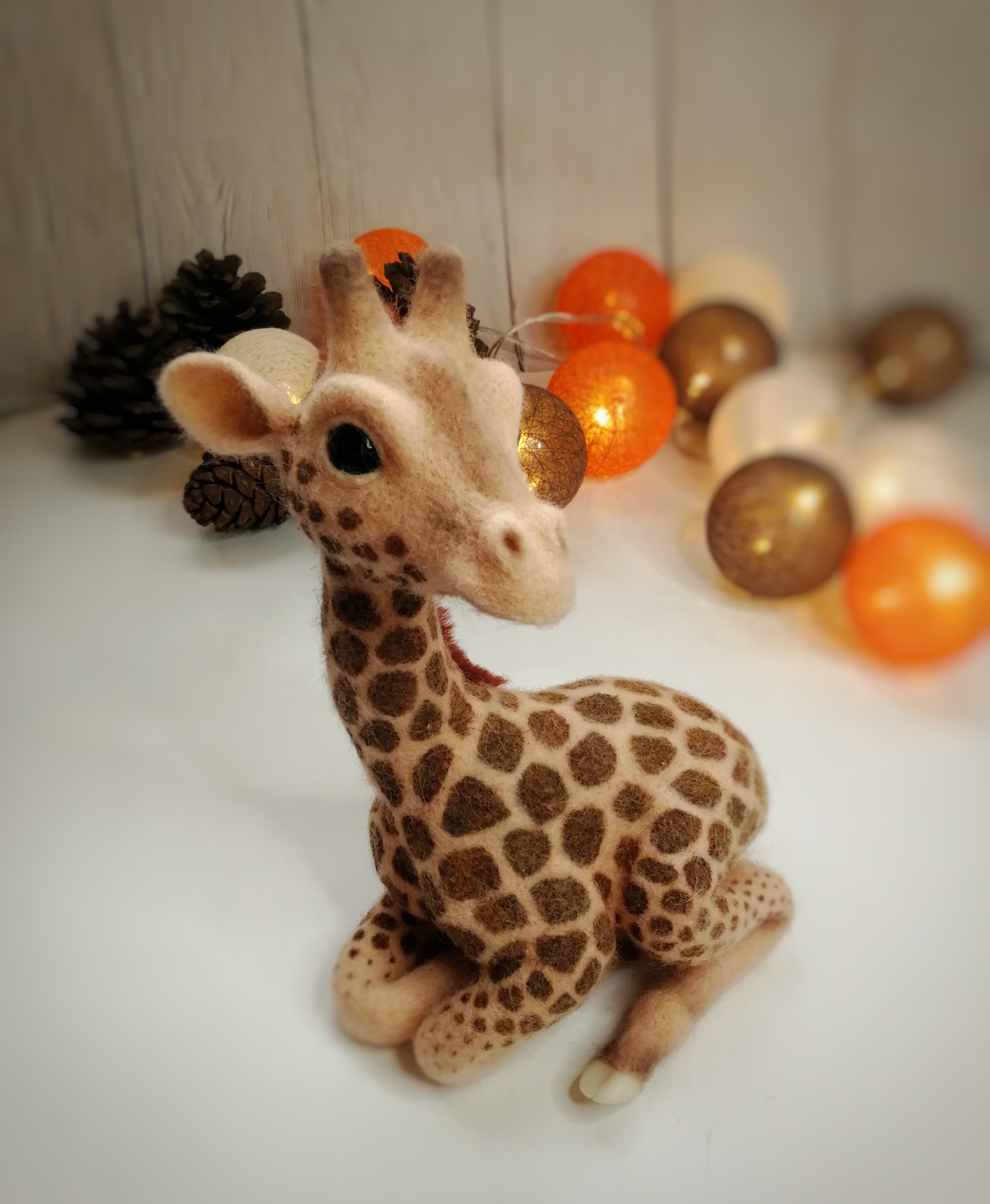 Needle felted giraffe, felted art, interior decoration. | Inspire Uplift