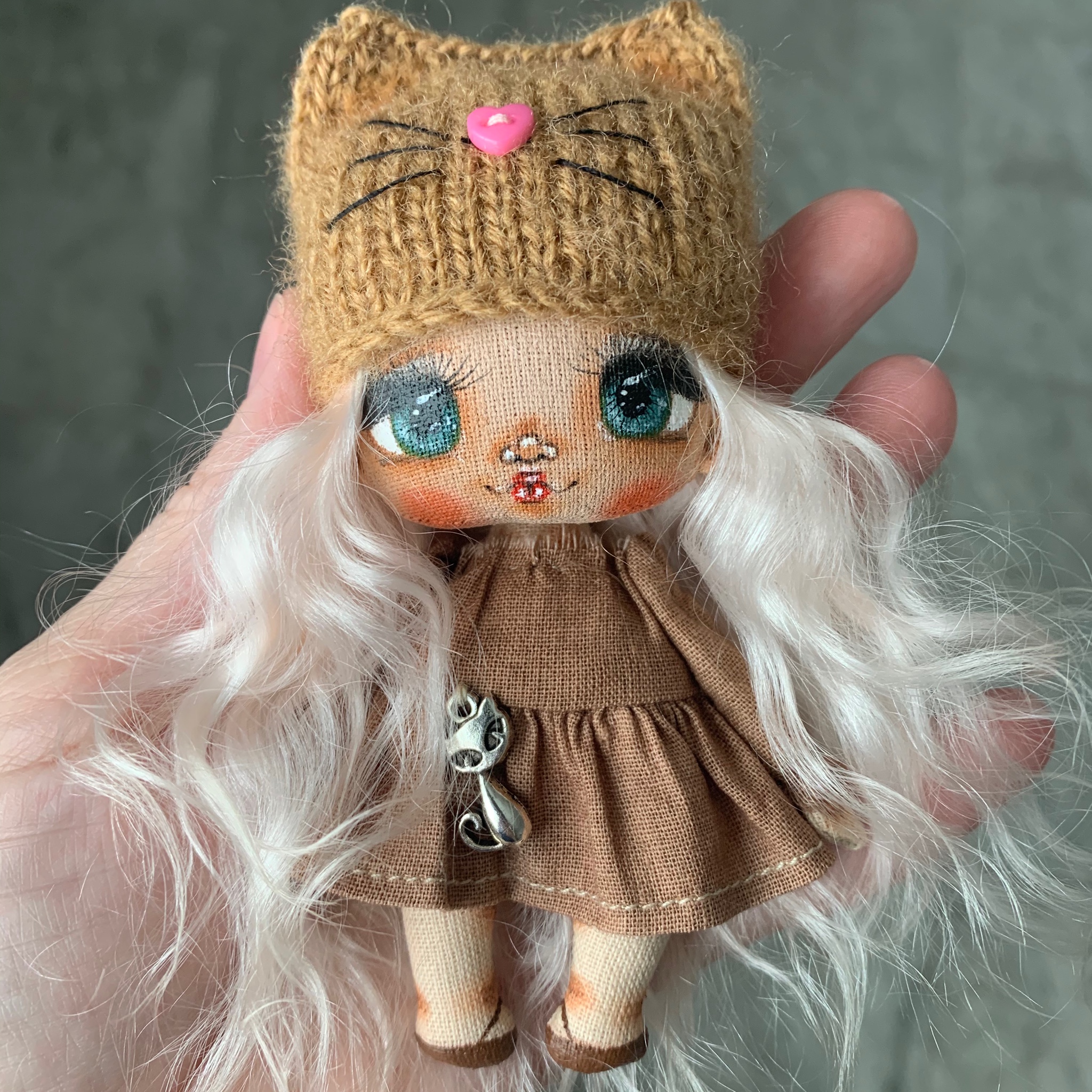 Kitty doll Personalised textile doll Mini art doll Custom Ra - Inspire ...