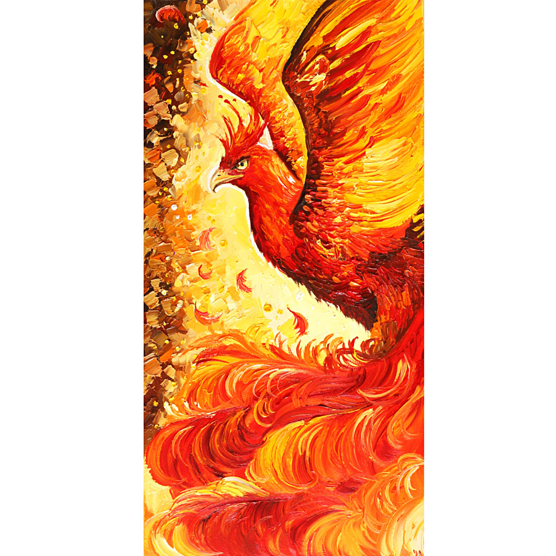 Phoenix Oil Painting Bird Phoenix Original Art Fire Bird Tex | Inspire ...
