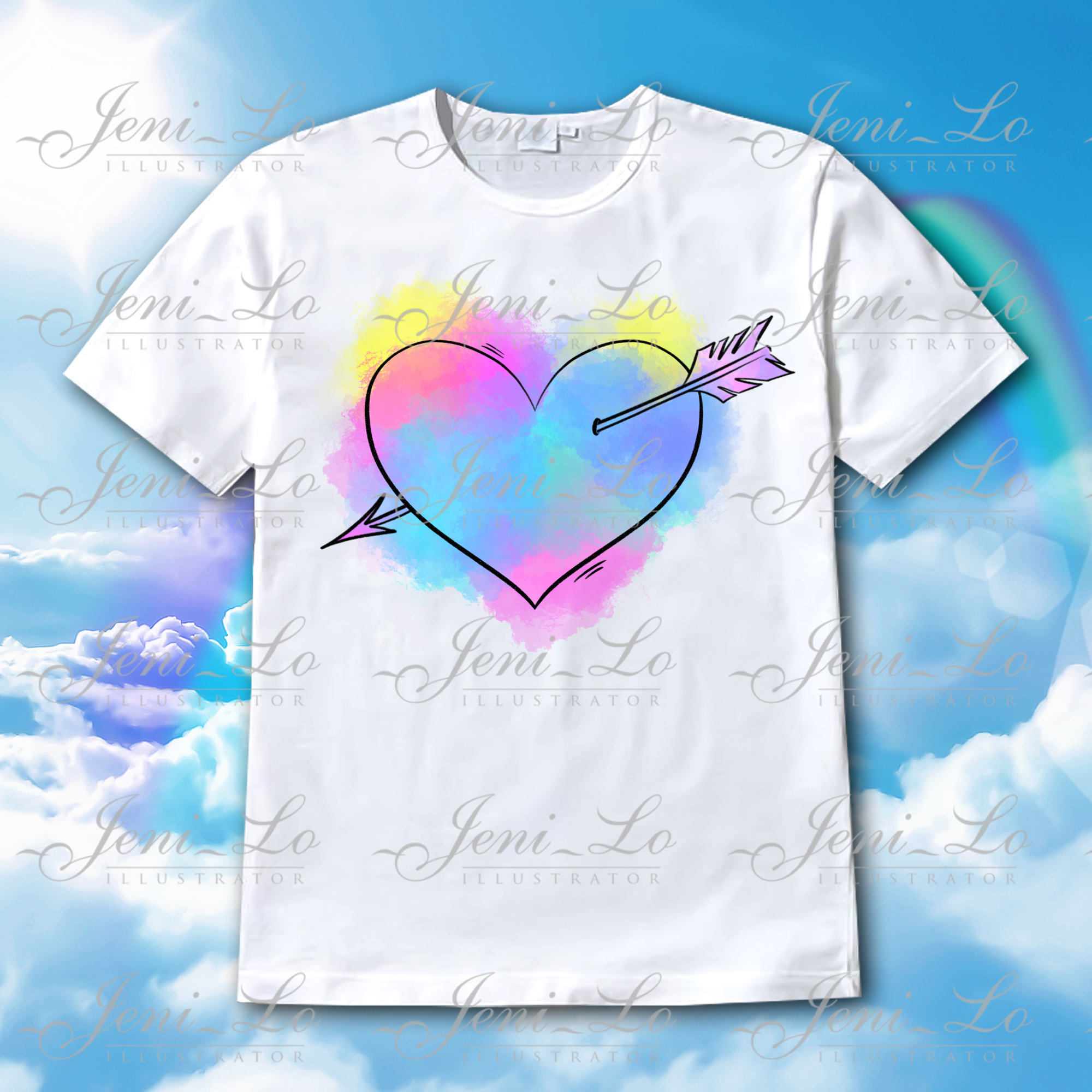 Rainbow Heart 1 PNG file Rainbow Clipart Bright colors Subli - Inspire ...