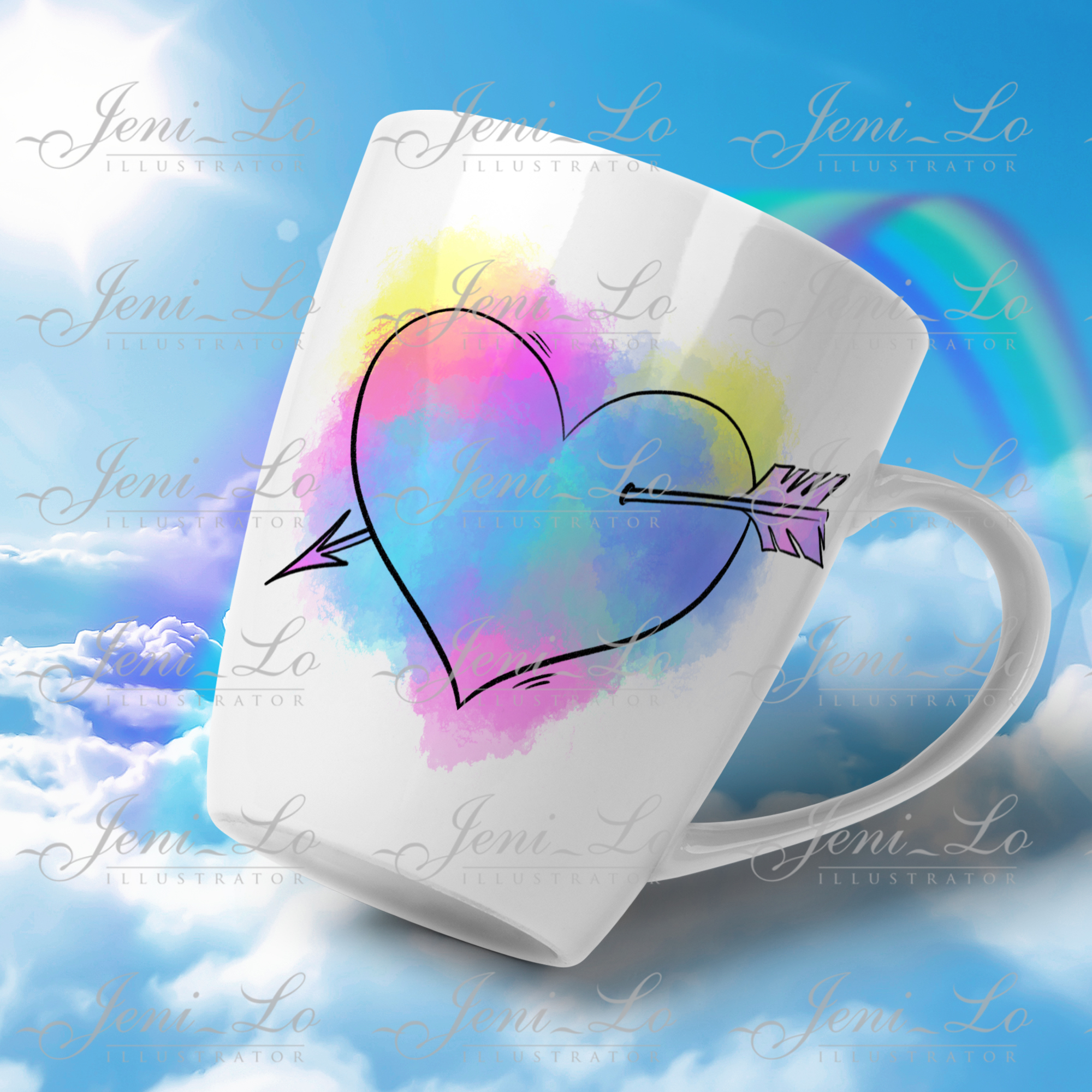 Rainbow Heart 1 PNG file Rainbow Clipart Bright colors Subli - Inspire ...