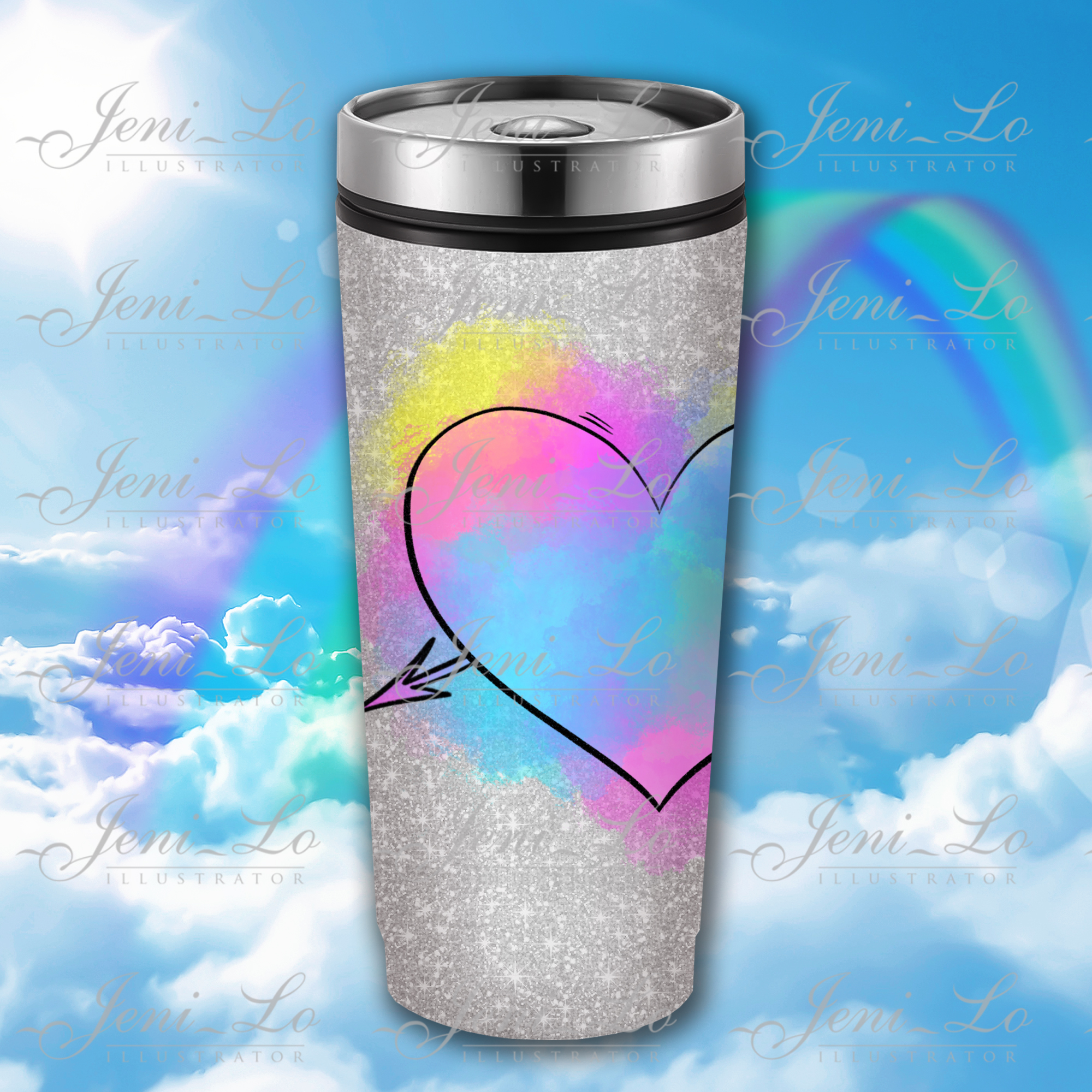 Rainbow Heart 1 PNG file Rainbow Clipart Bright colors Subli - Inspire ...
