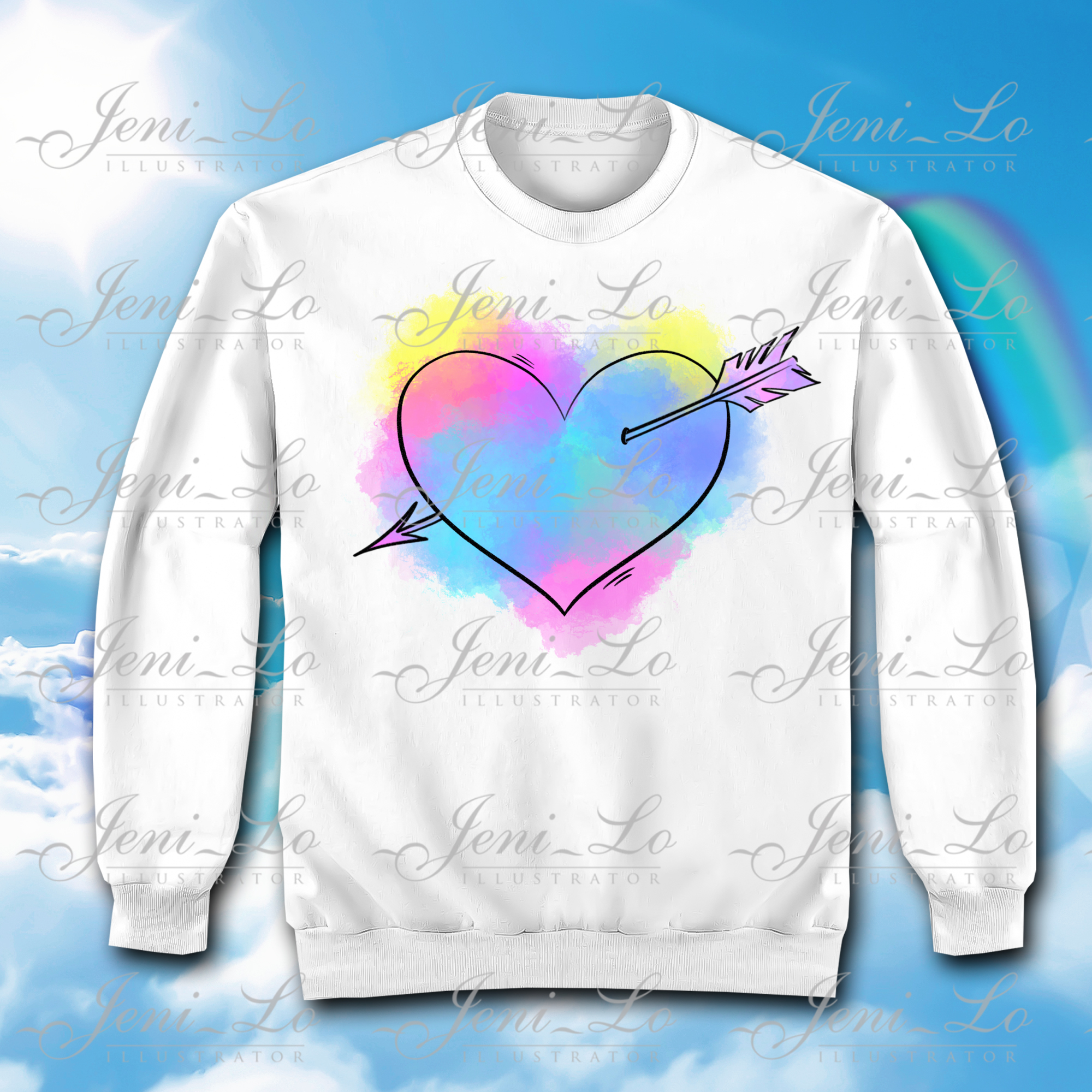 Rainbow Heart 1 PNG file Rainbow Clipart Bright colors Subli - Inspire ...